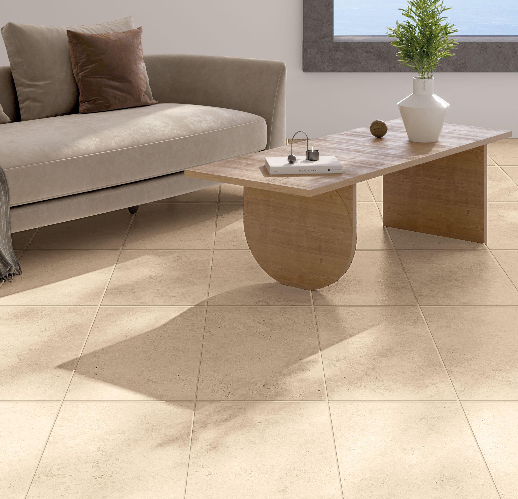 Carrelage sol intérieur effet pierre beige Avertino l.30 x L.60 cm ...