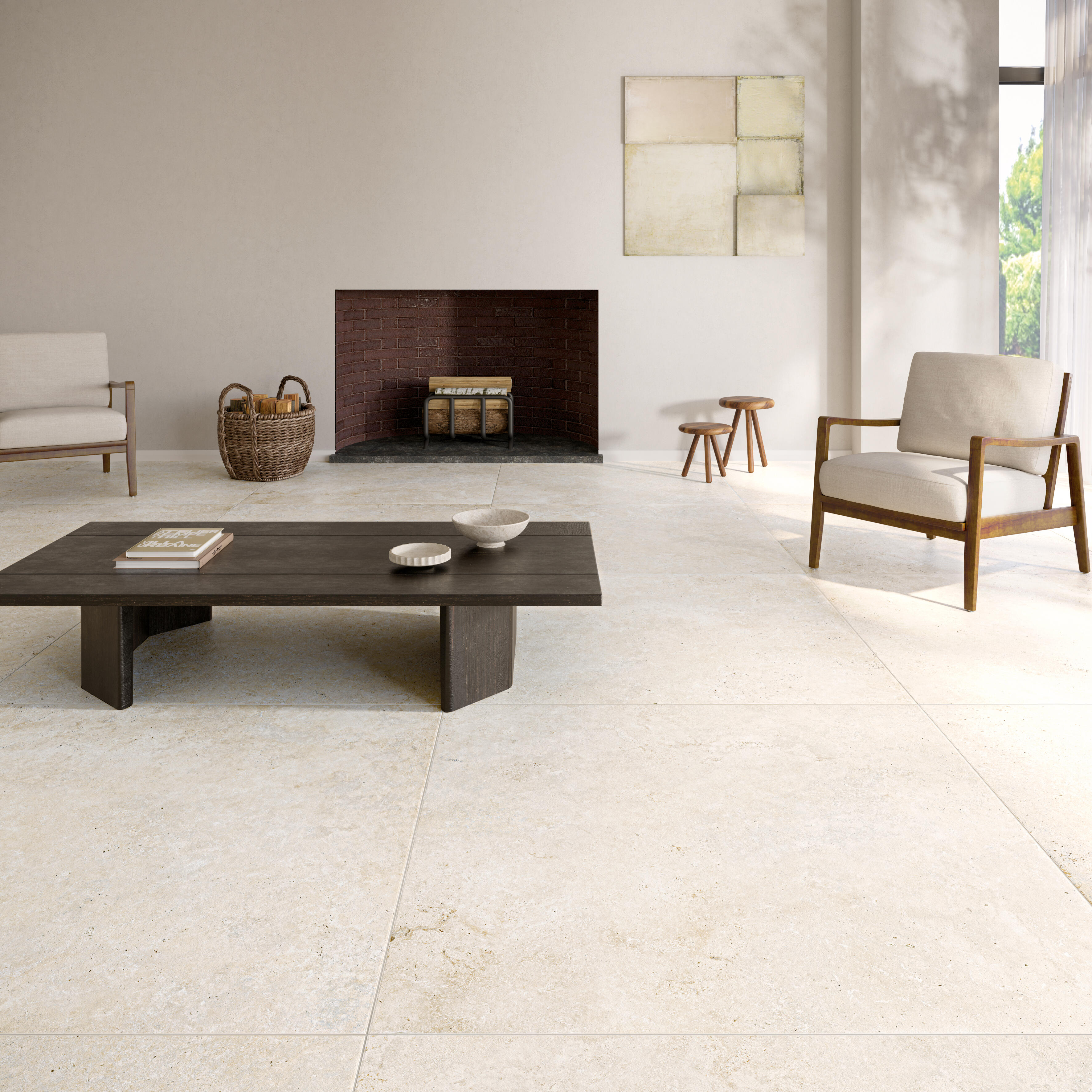 Carrelage sol intérieur / sol extérieur effet pierre blanc Avertino l ...