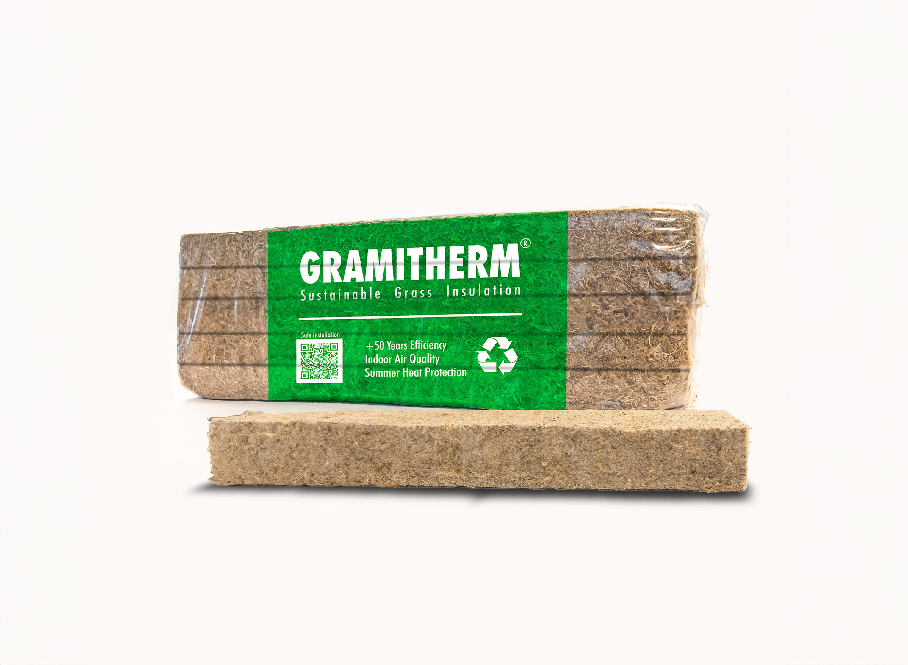 5 panneaux isolants en fibre d'herbe GRAMITHERM 120x60cm Ep.120mm, R=3 ...