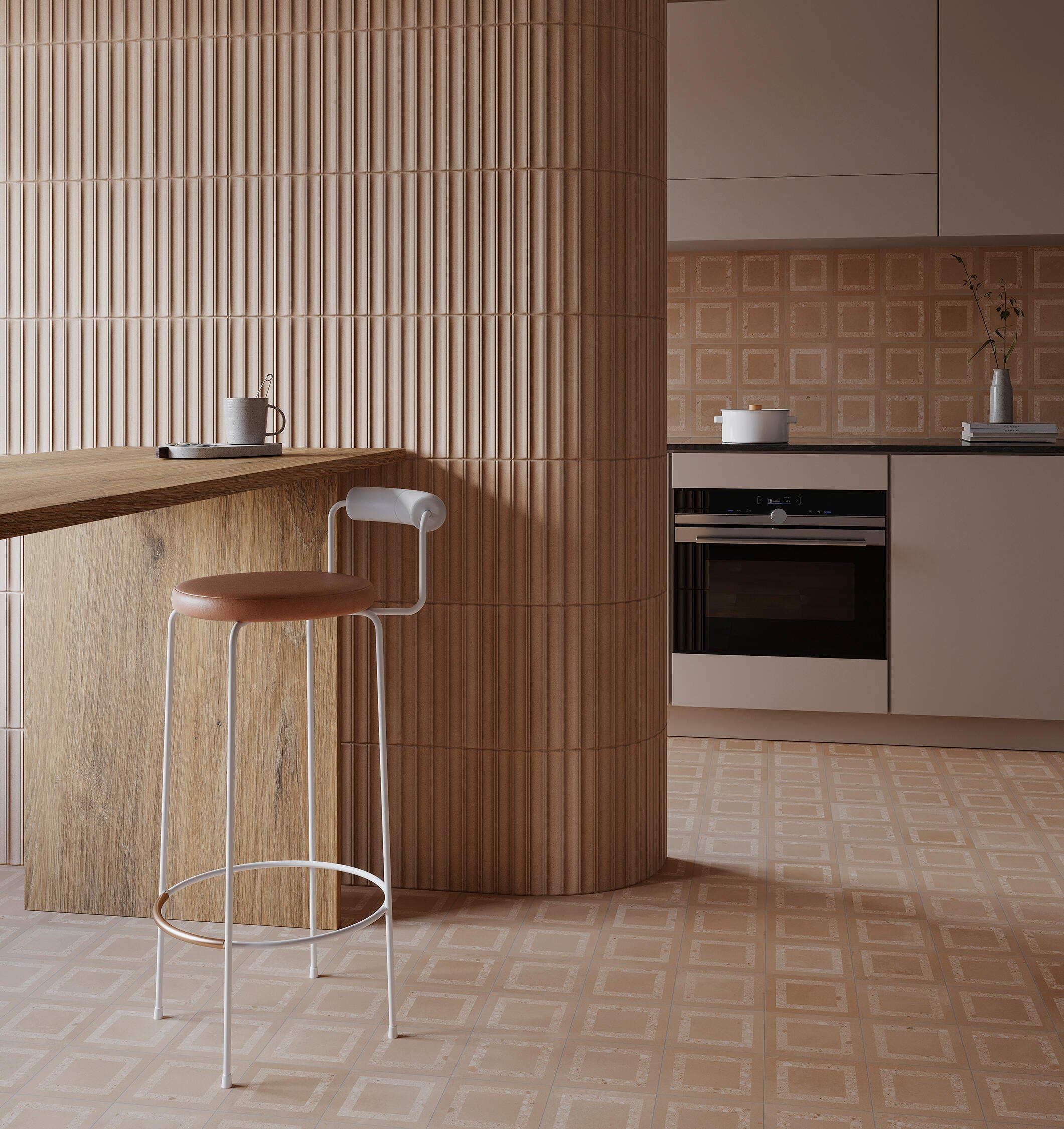 Carrelage mur / sol effet géométrique naturel Galbe cottage l.33.15 x L ...