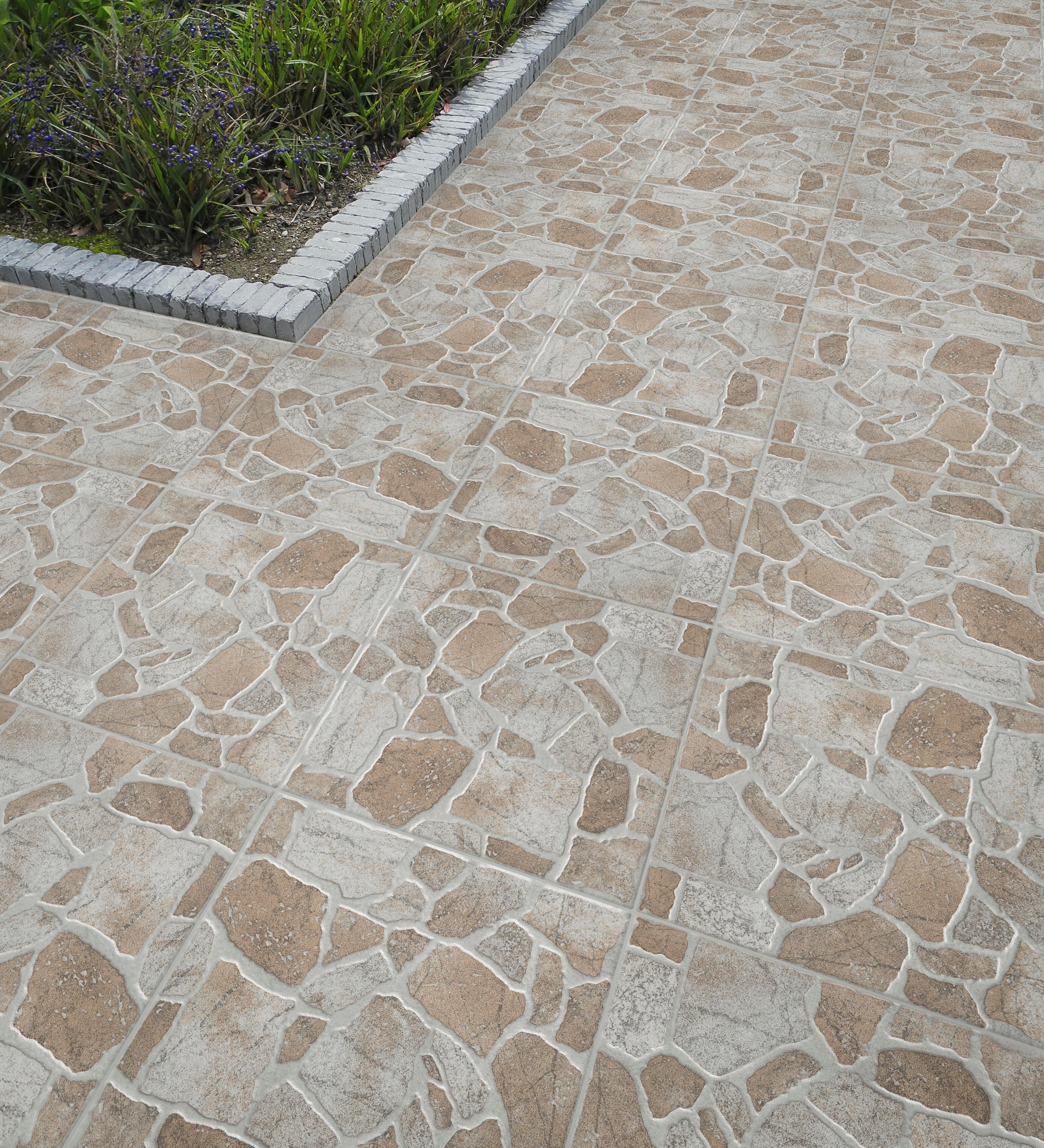 Carrelage sol extérieur effet brique beige Otis l.30.5 x L.30.5 cm ...