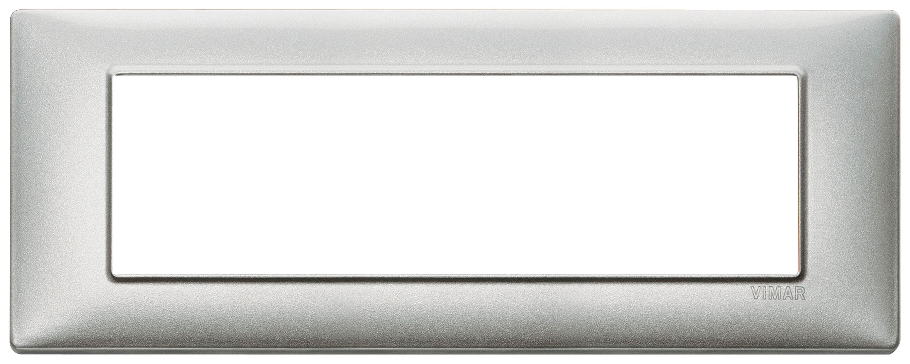 Placca 7 moduli Plana VIMAR argento metallizzato | Leroy Merlin