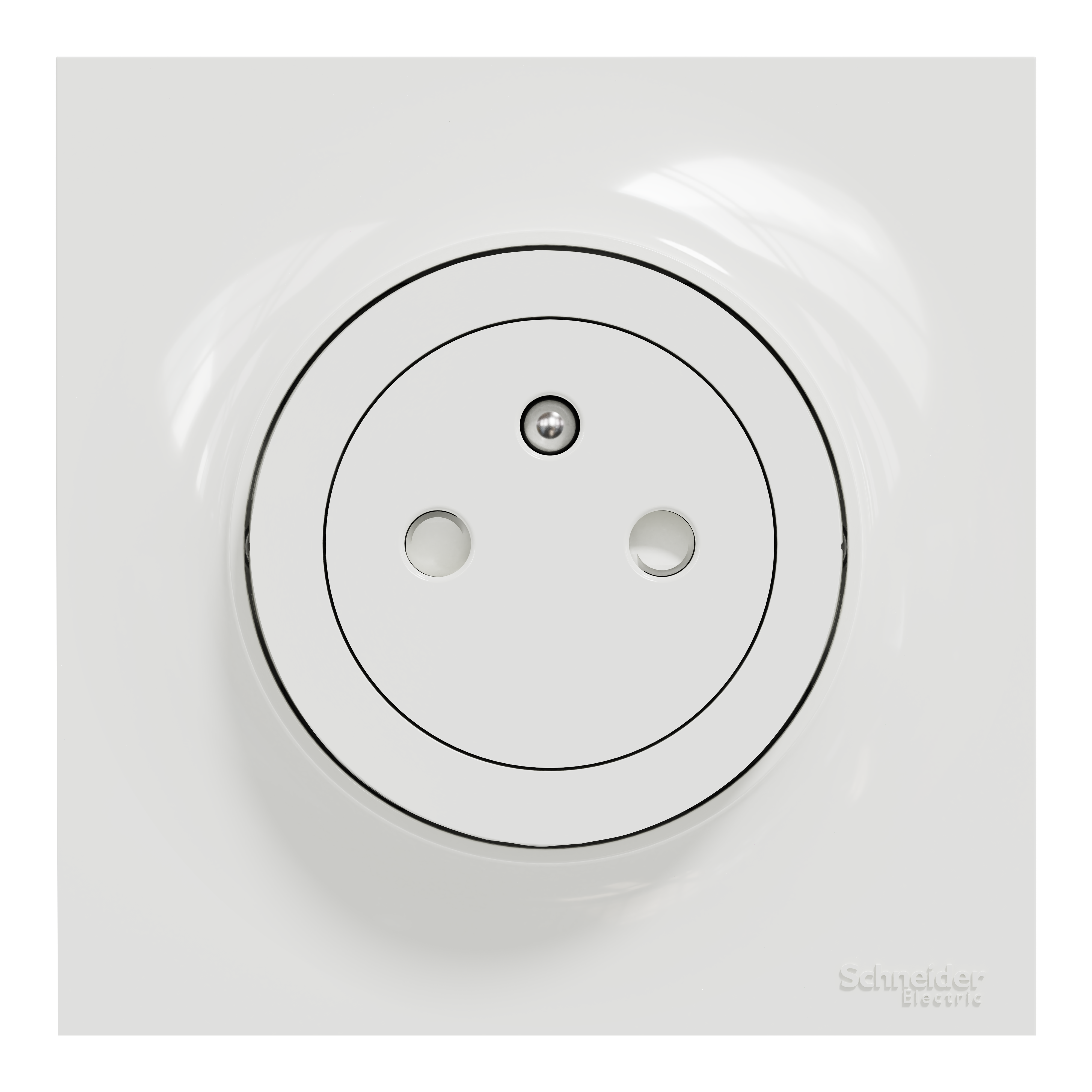 Prise avec terre affleurante, complet, SCHNEIDER ELECTRIC Odace, blanc ...