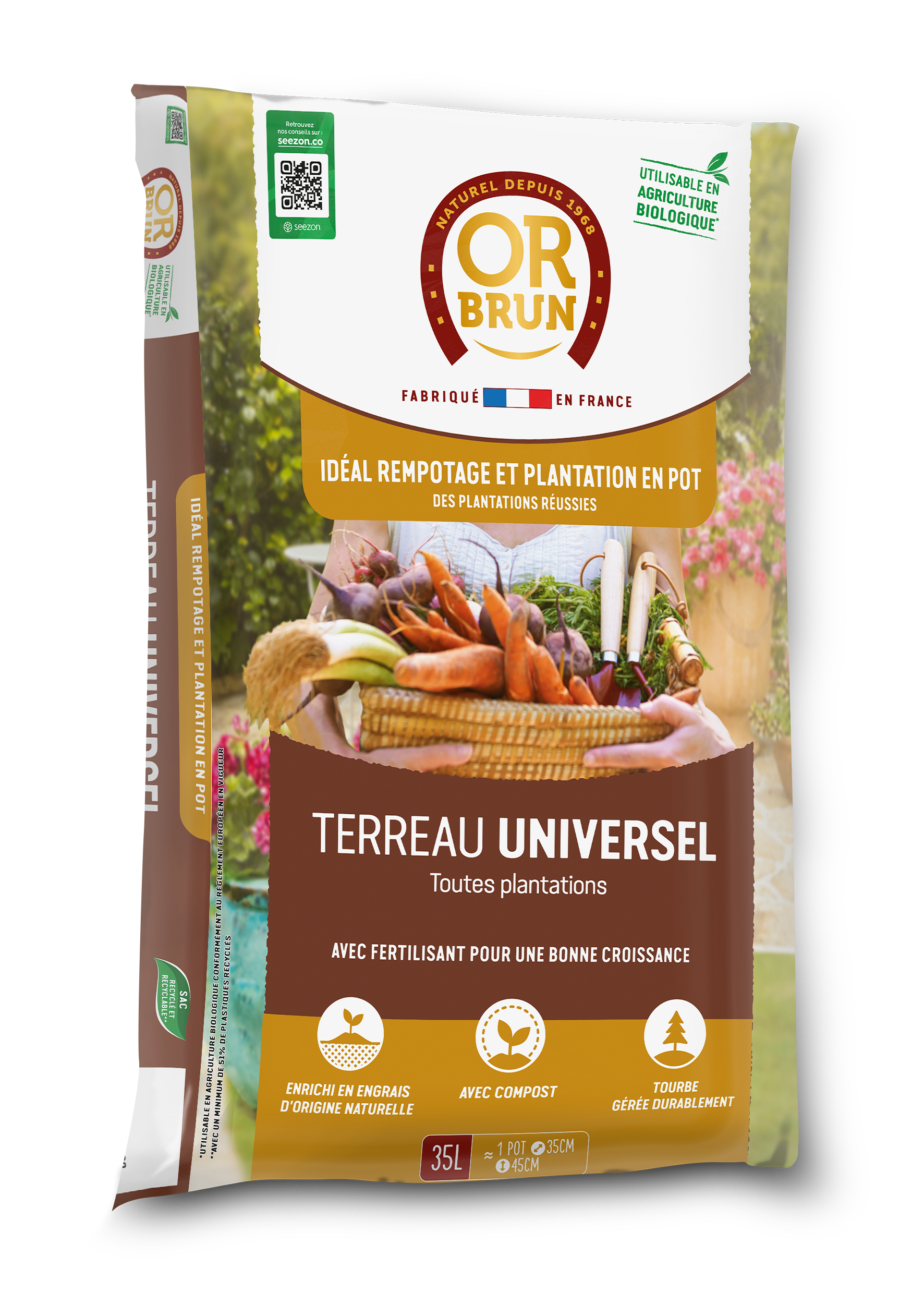Compost universel OR BRUN, 35 l | Leroy Merlin
