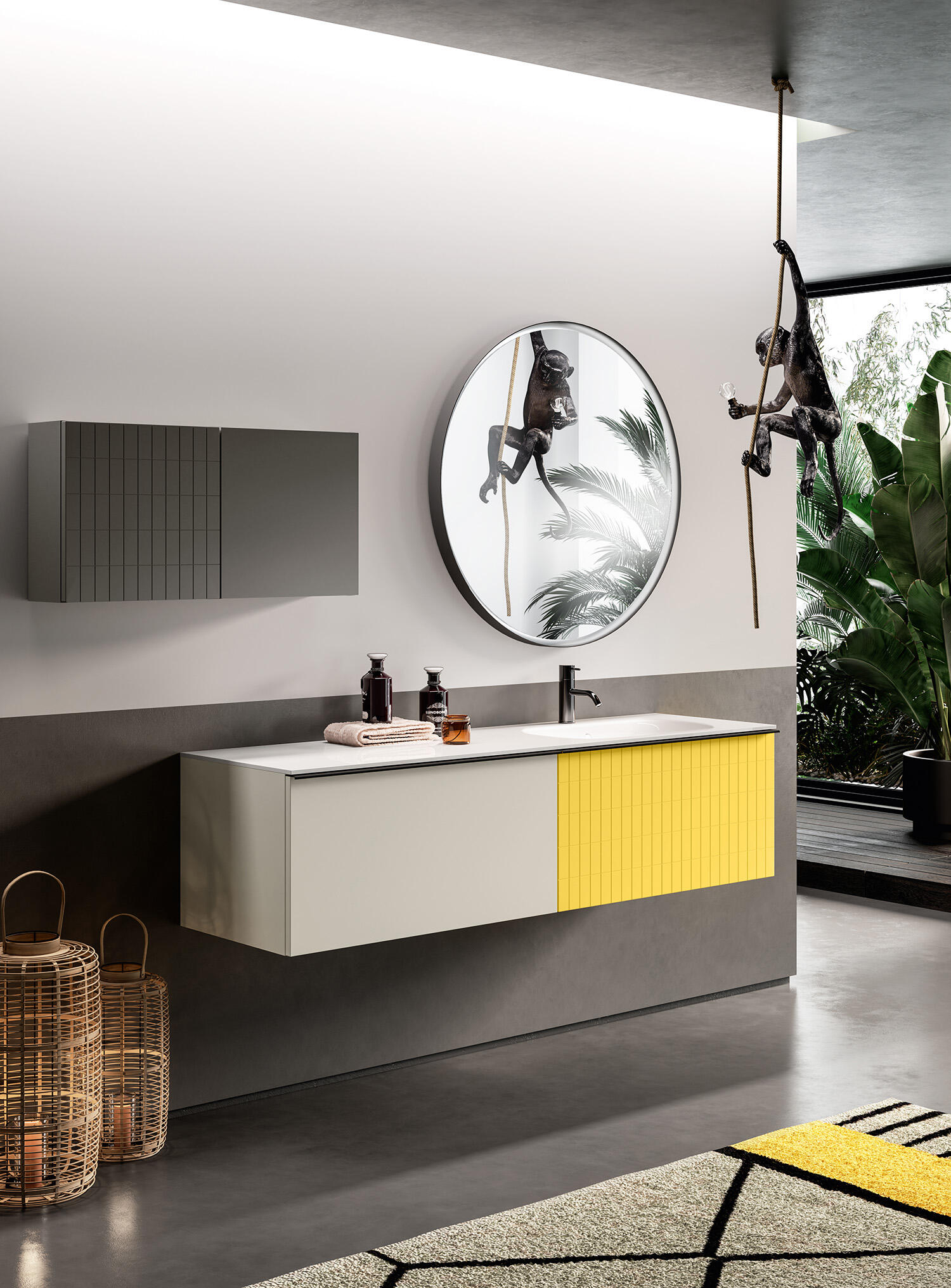 Specchio con illuminazione integrata bagno tondo Pixel L 90 x H 90 x P ...