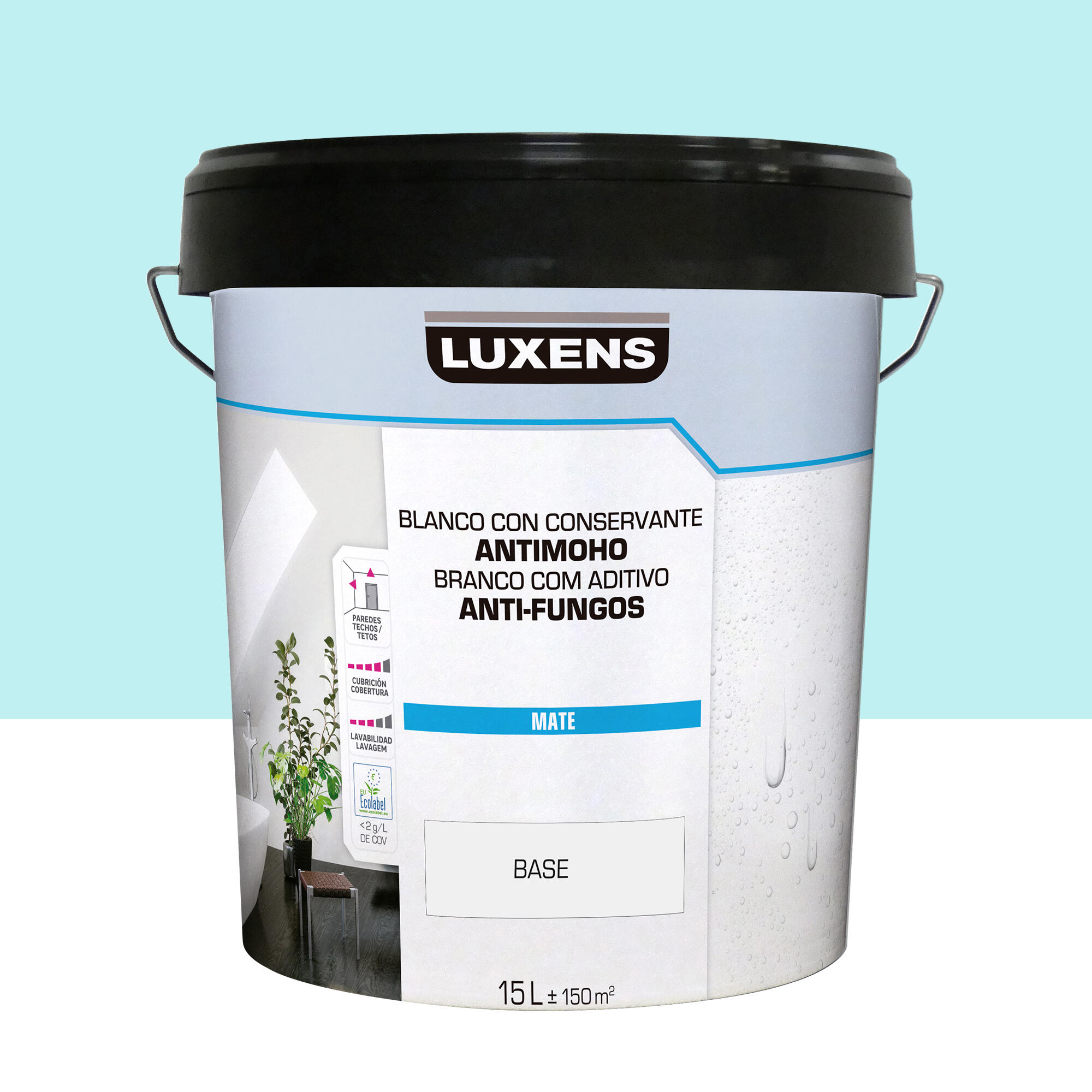 Pintura de interior Color a tu gusto LUXENS color azul caribe suave muy ...