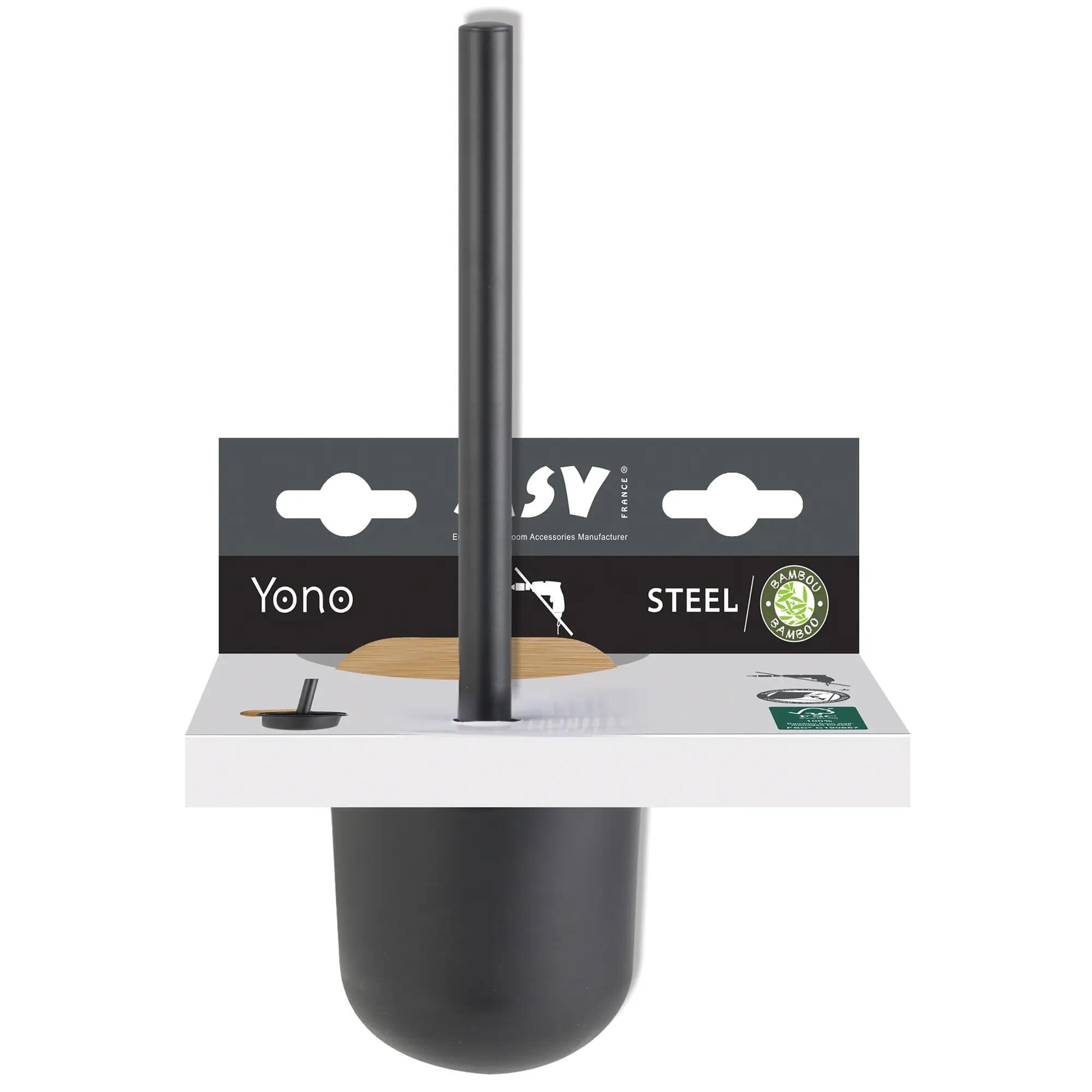 Pot avec brosse WC intégrée noir Yono | Leroy Merlin