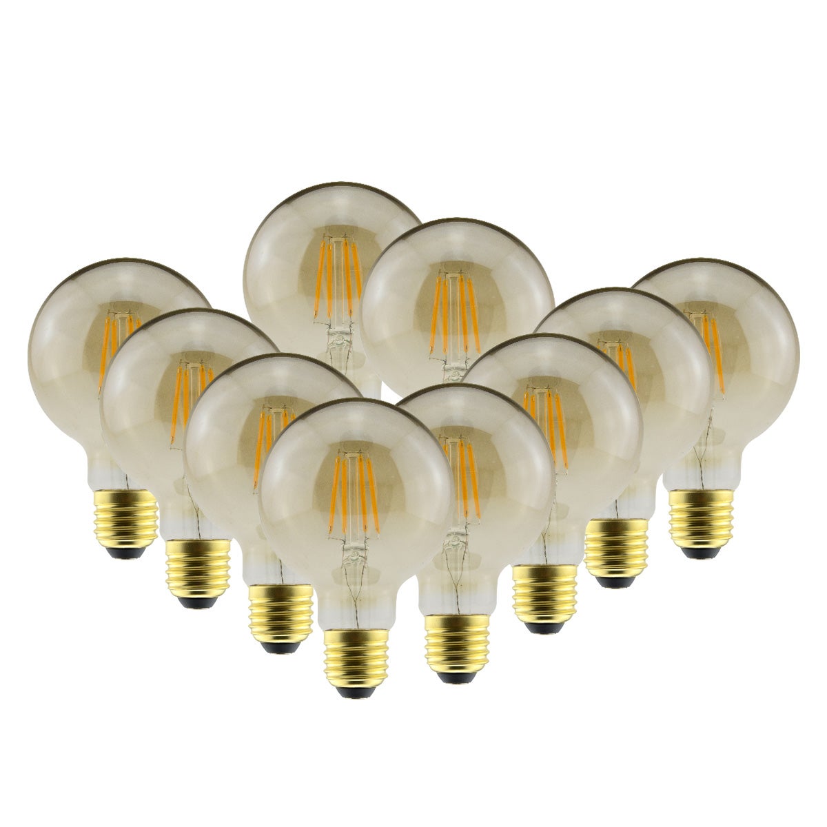 10 ampoules led décoratives, globe 80mm, E27, 400Lm = 35W, blanc chaud ...
