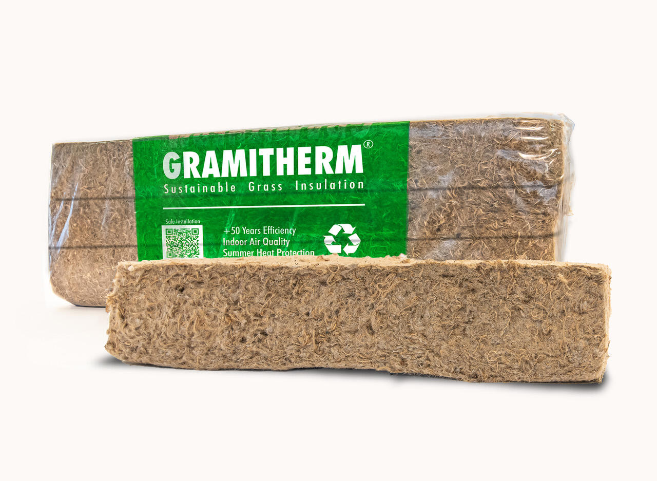 3 panneaux isolants en fibre d'herbe GRAMITHERM 120x60cm Ep.160mm, R=3 ...