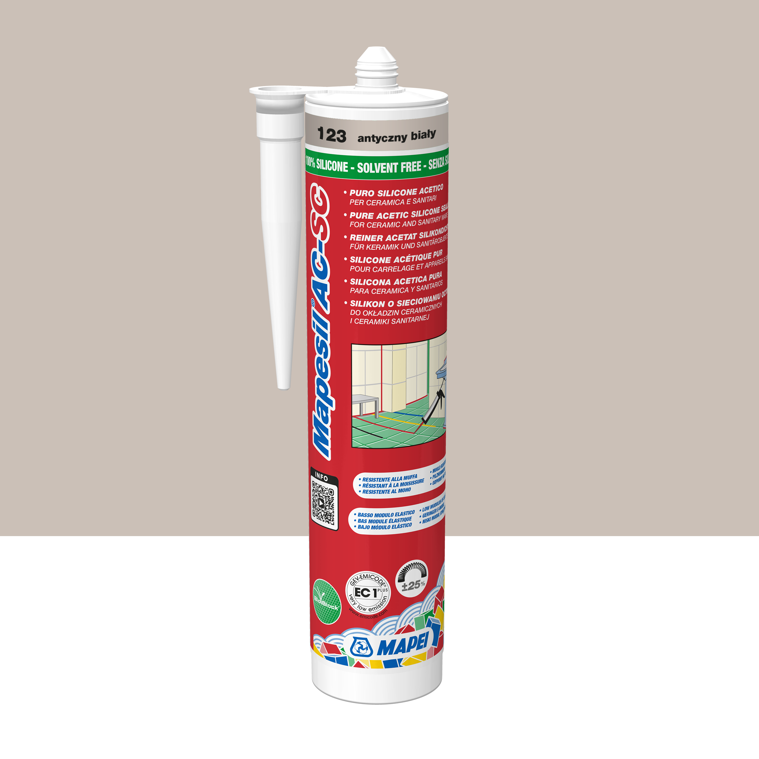 Silikon Mapesil AC 123 Antyk Biel 310 ml Mapei - Leroy Merlin