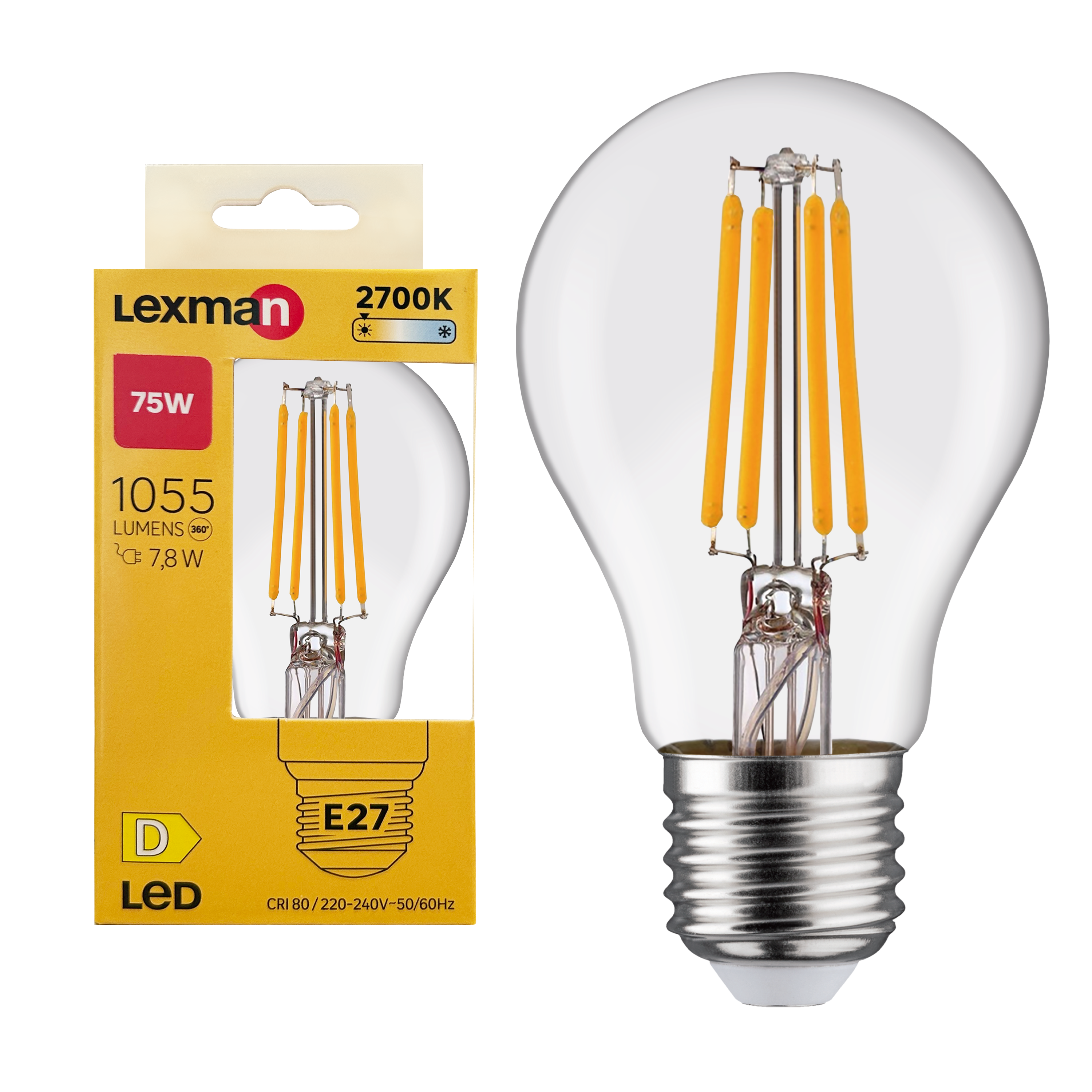 Żarówka LED E27 7,8 W 1055 lm Ciepła biel Lexman - Leroy Merlin