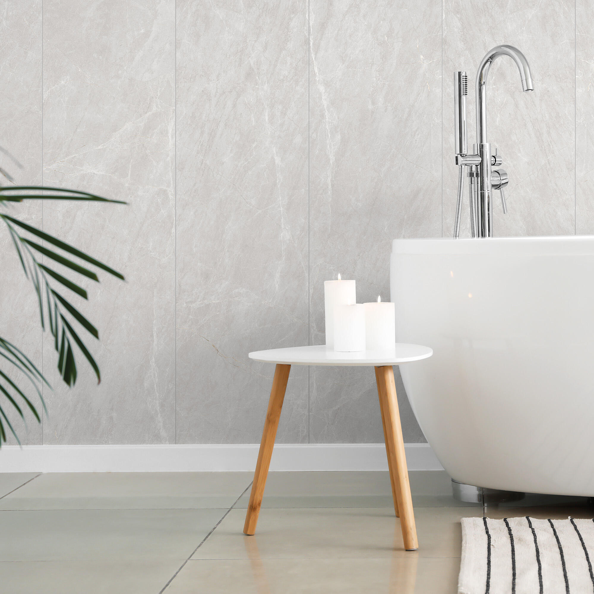 Lambris PVC Pala gris Dumapan, L.260 x l.37,5 cm, Ep.8 mm | Leroy Merlin