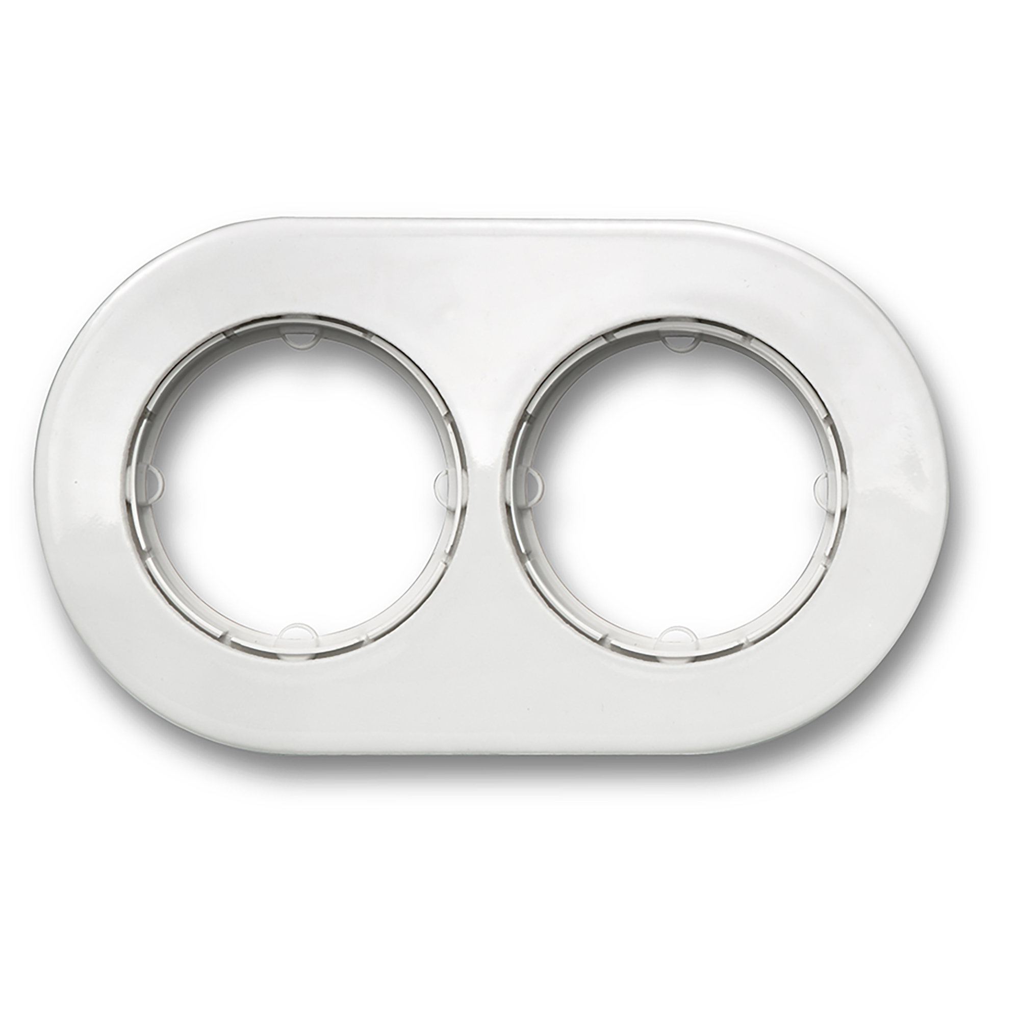 Plaque double Do low, FONTINI, porcelaine blanc | Leroy Merlin