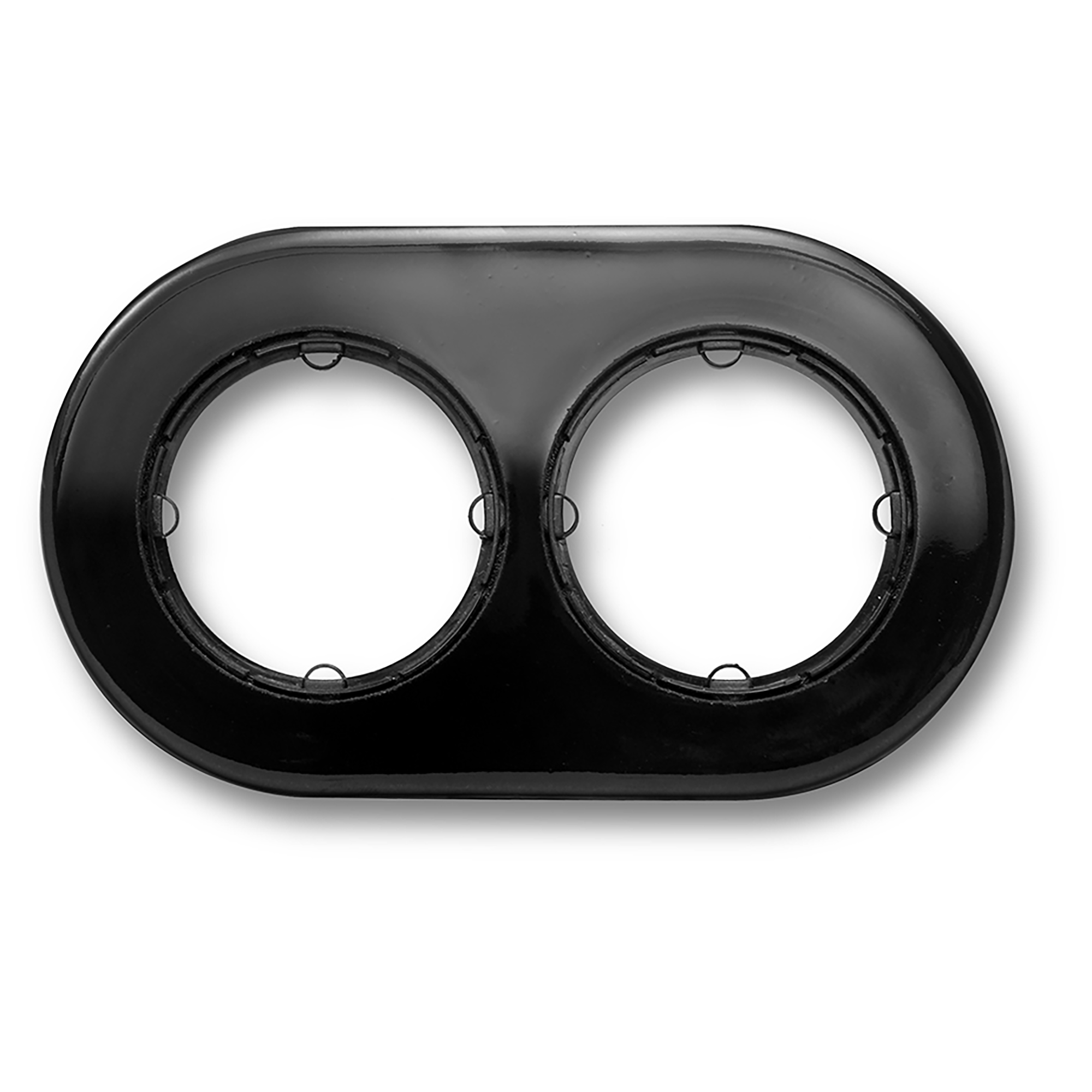 Plaque double Do low, FONTINI, porcelaine noir | Leroy Merlin