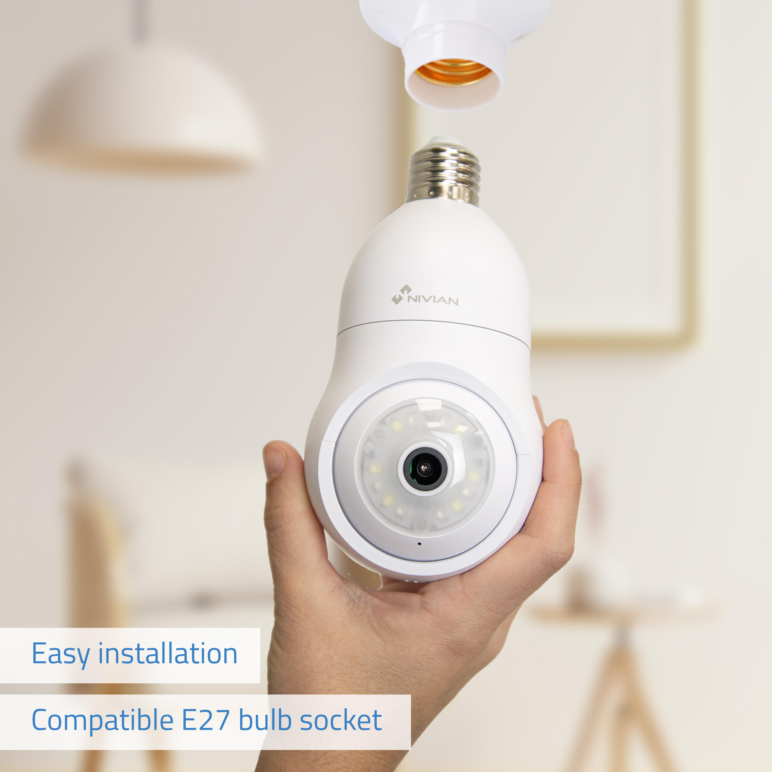 Cámara de Bombilla Vigilancia Wifi Exterior Nivian | Leroy Merlin