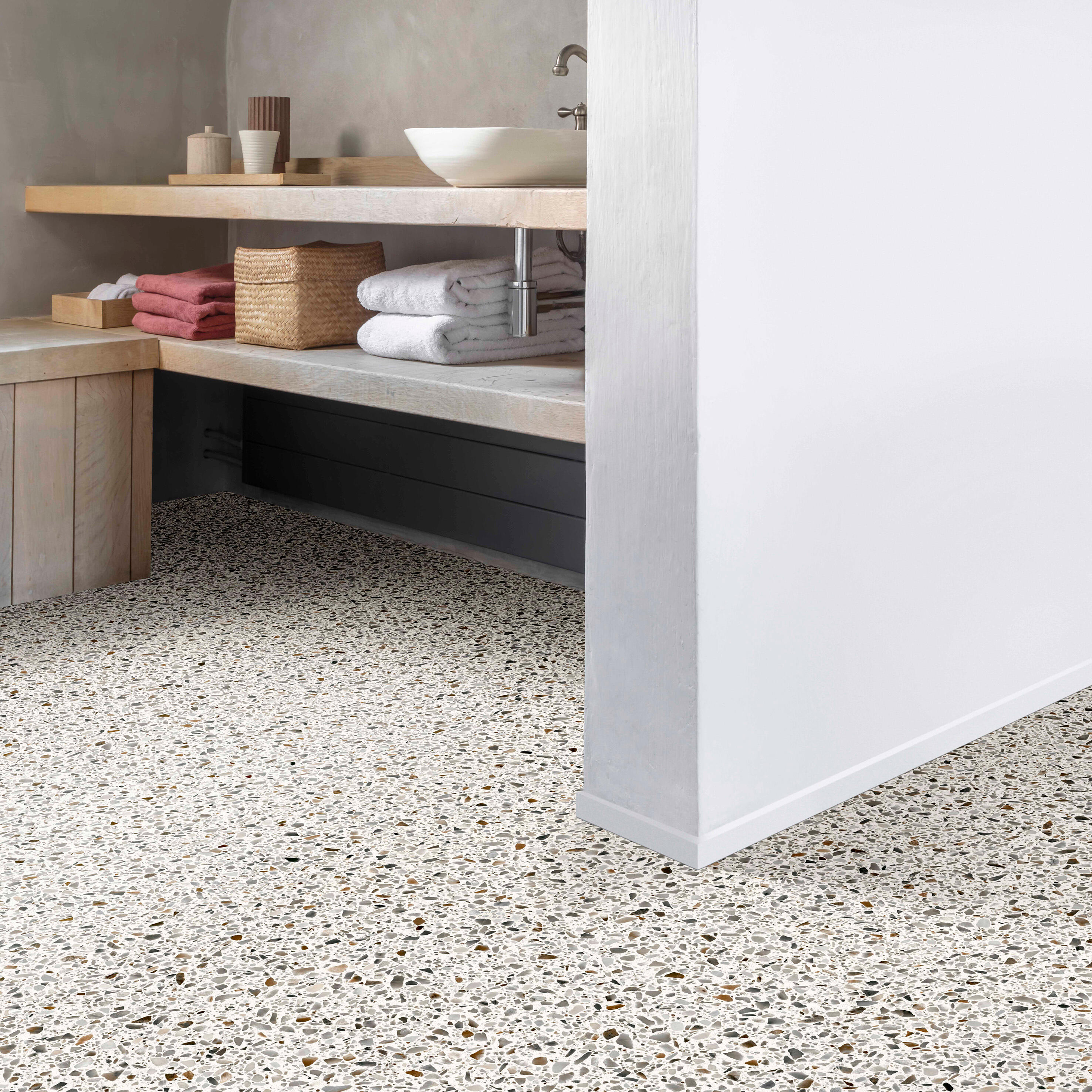 Rouleau vinyle imitation matériau Terrazzo IVC rouleau l.2m | Leroy Merlin