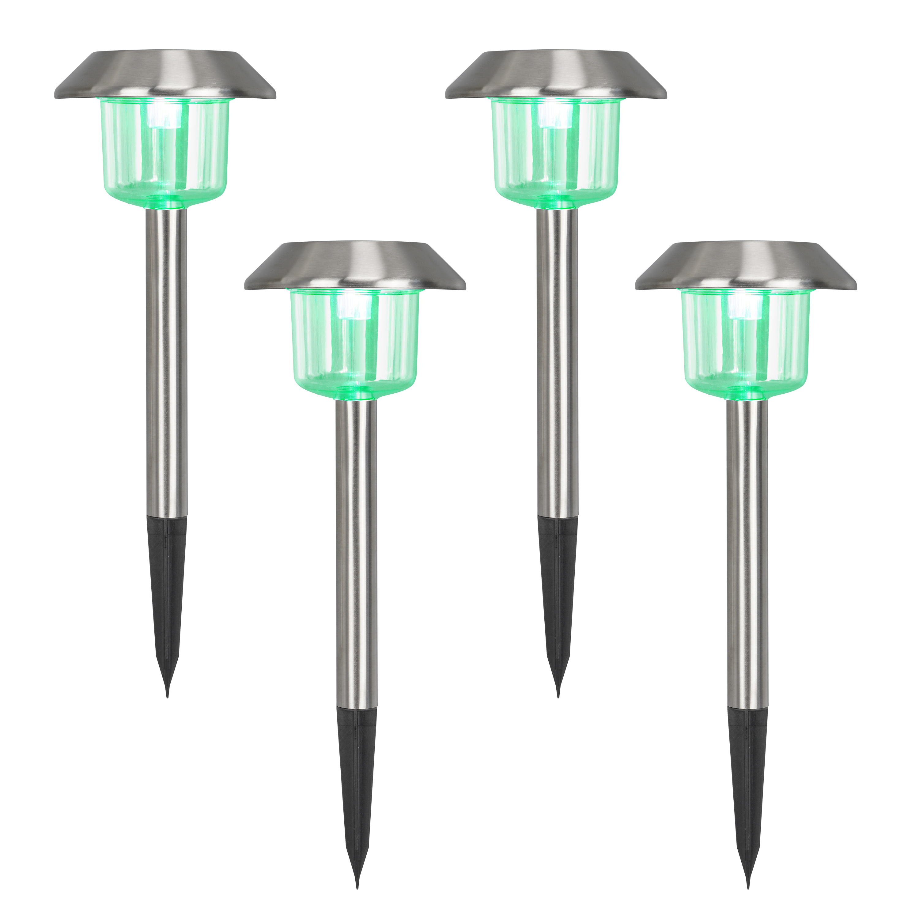 Pack de 4 balizas jardín solar exterior LED color ajustable gris ...