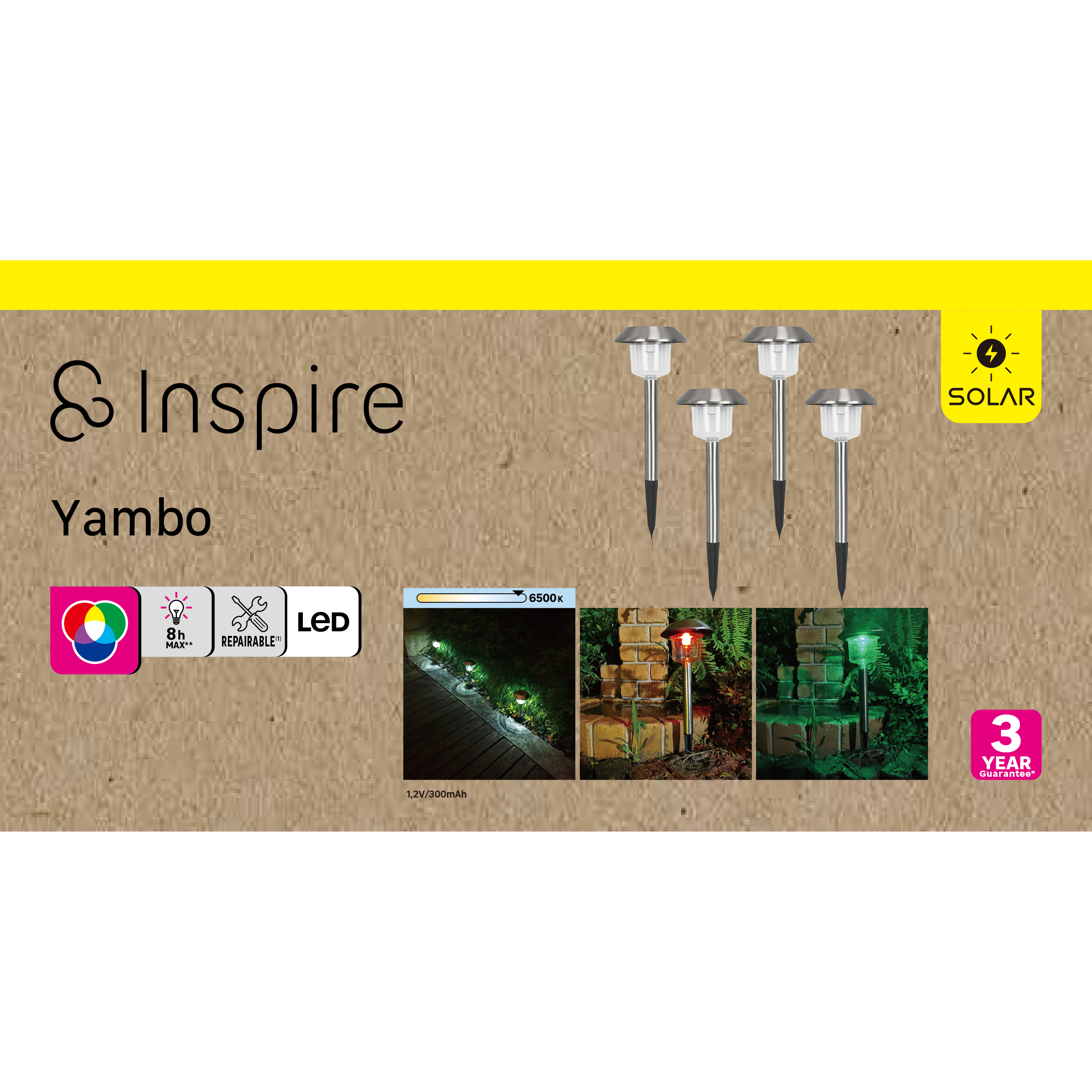 Pack de 4 balizas jardín solar exterior LED color ajustable gris ...