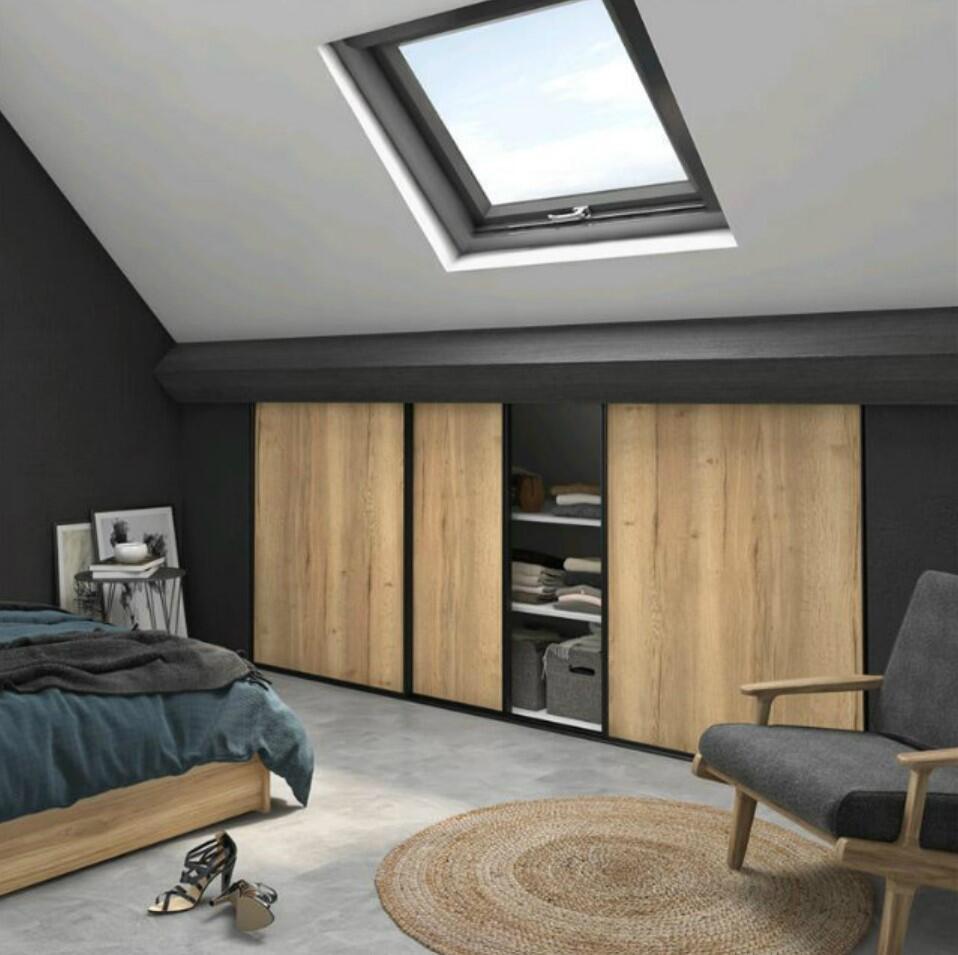 Portes de placard coulissantes Factory, 3 portes, l284xH120cm | Leroy ...