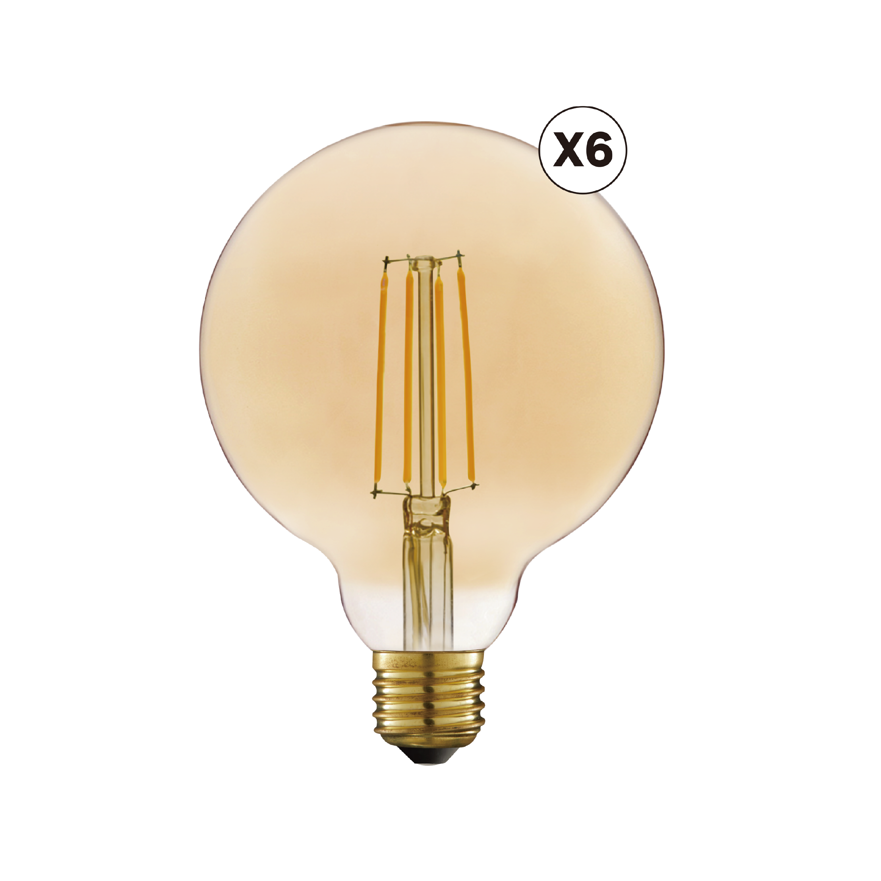 Lot de 6 ampoules led globe 125mm, E27, 806lm = 60W, blanc très chaud, LEXMAN | Leroy Merlin