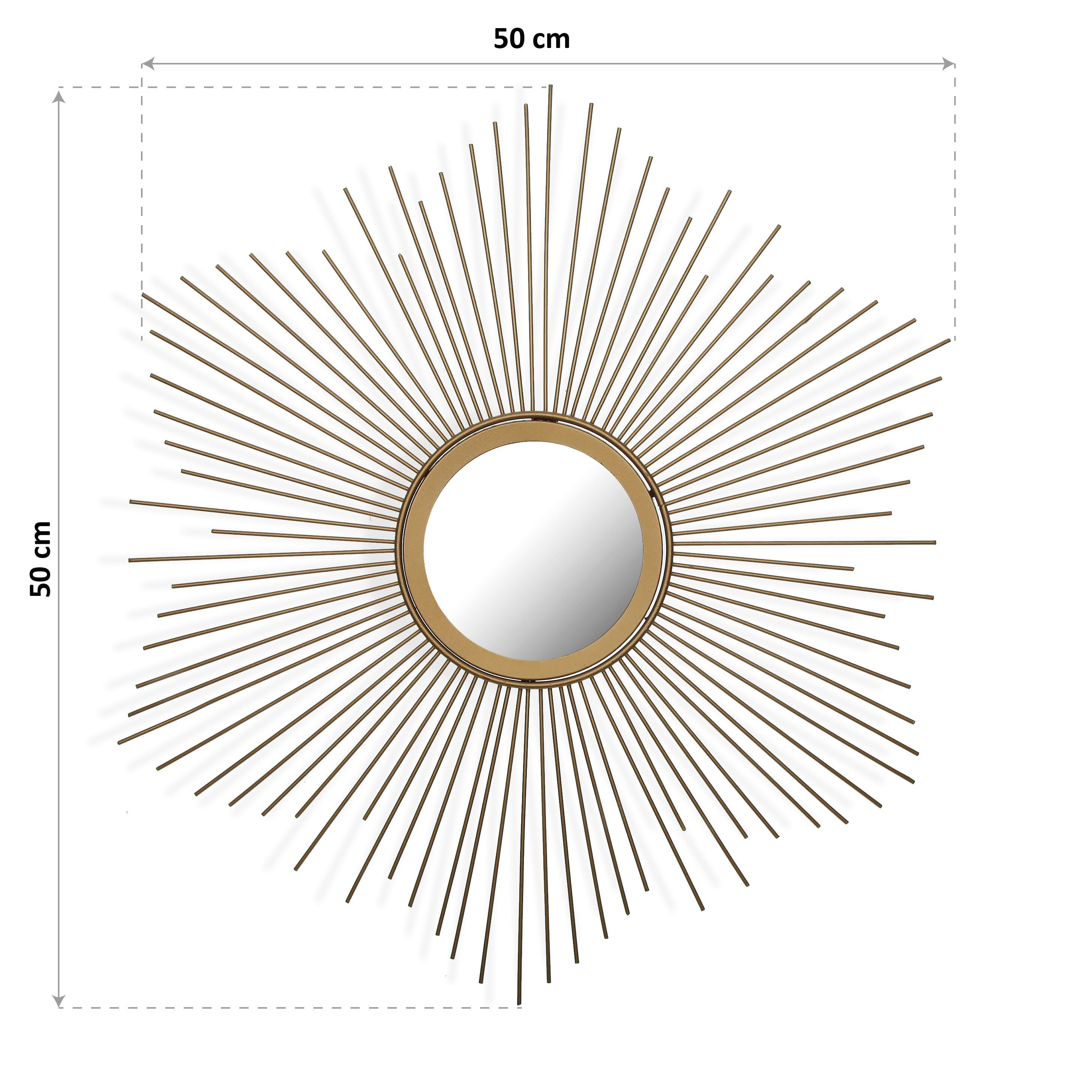 Espejo decorativo circular Destellos D50 cm dorado | Leroy Merlin