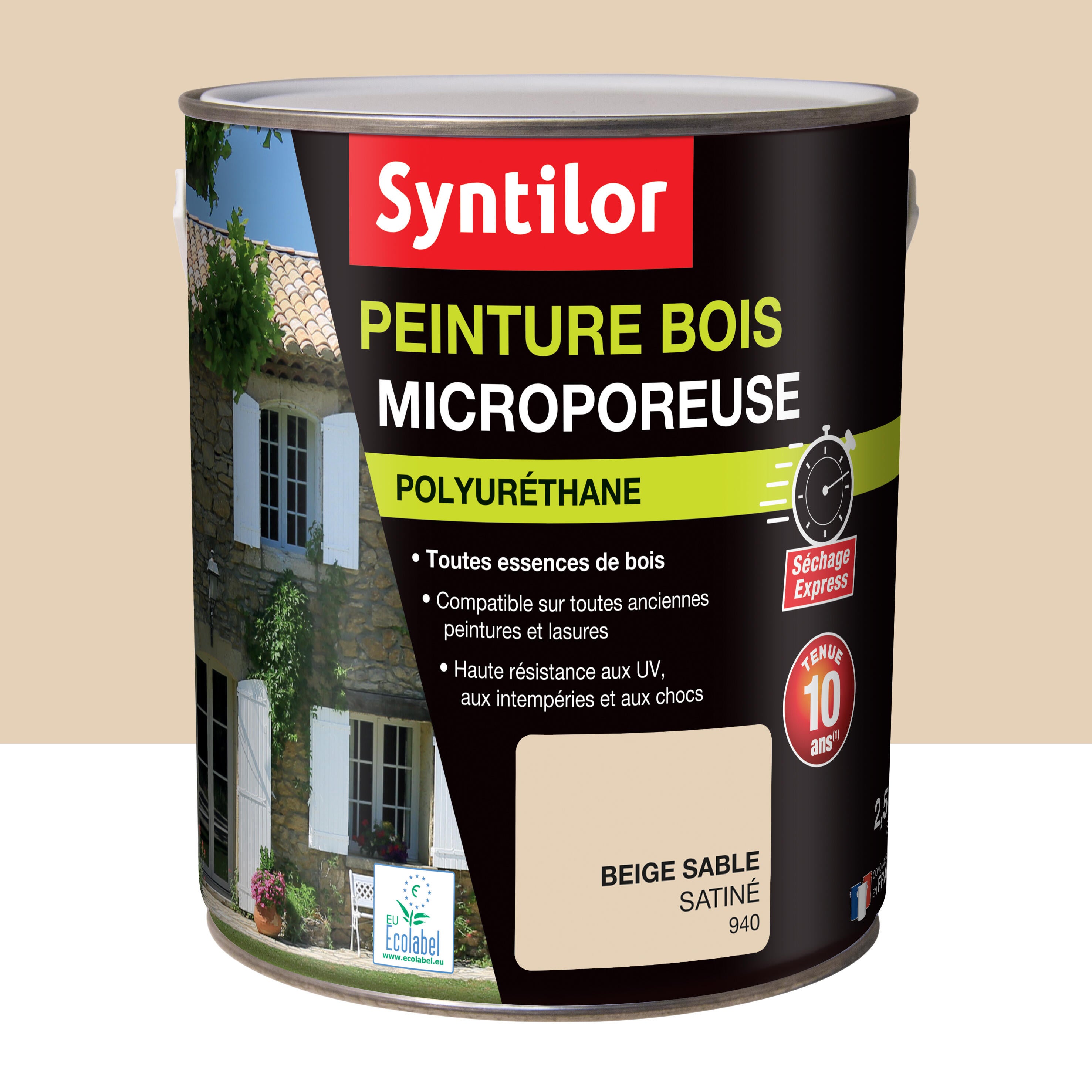 Peinture extérieure bois SYNTILOR beige sable satiné 2.5l | Leroy Merlin