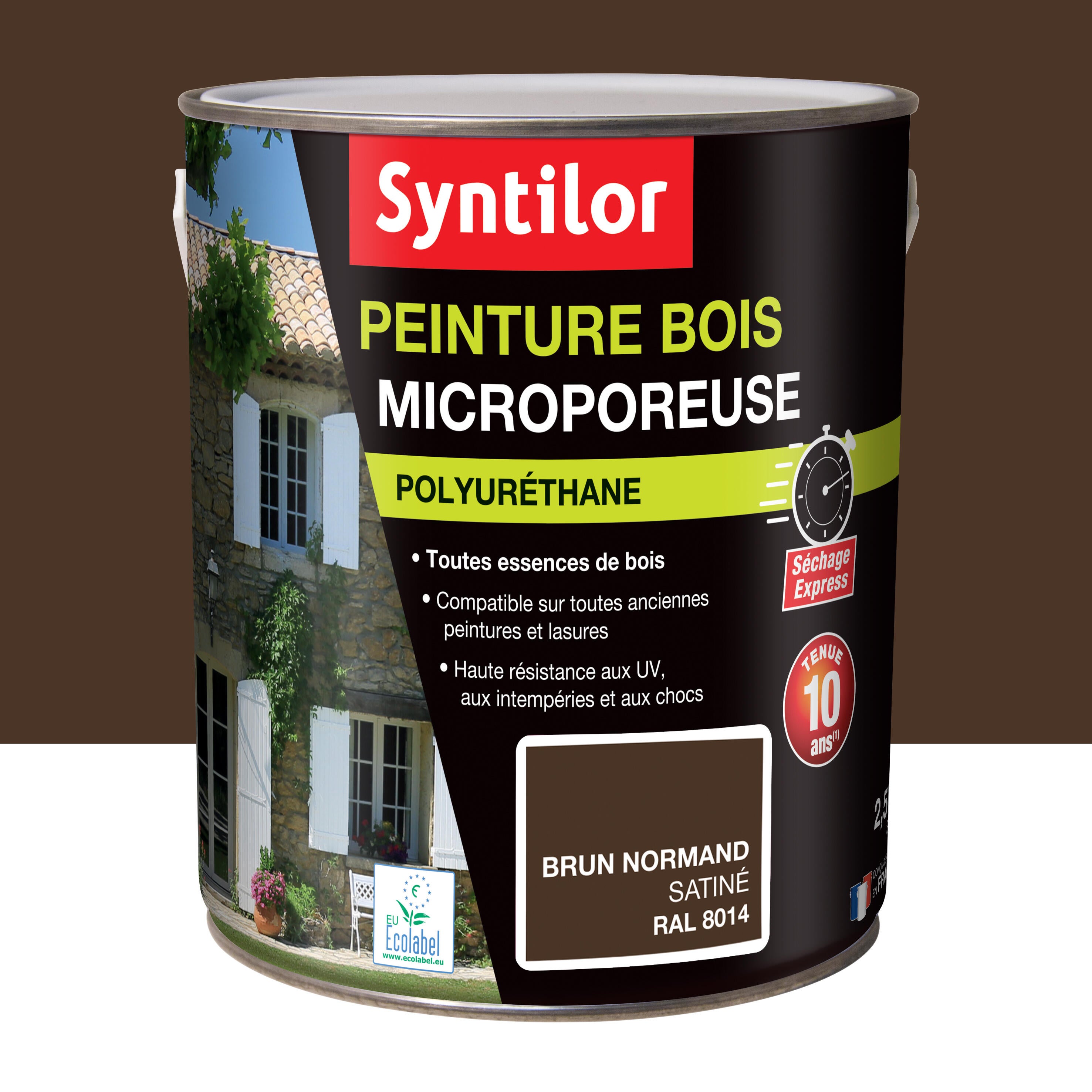 Peinture extérieure bois SYNTILOR brun normand satiné 2.5l | Leroy Merlin