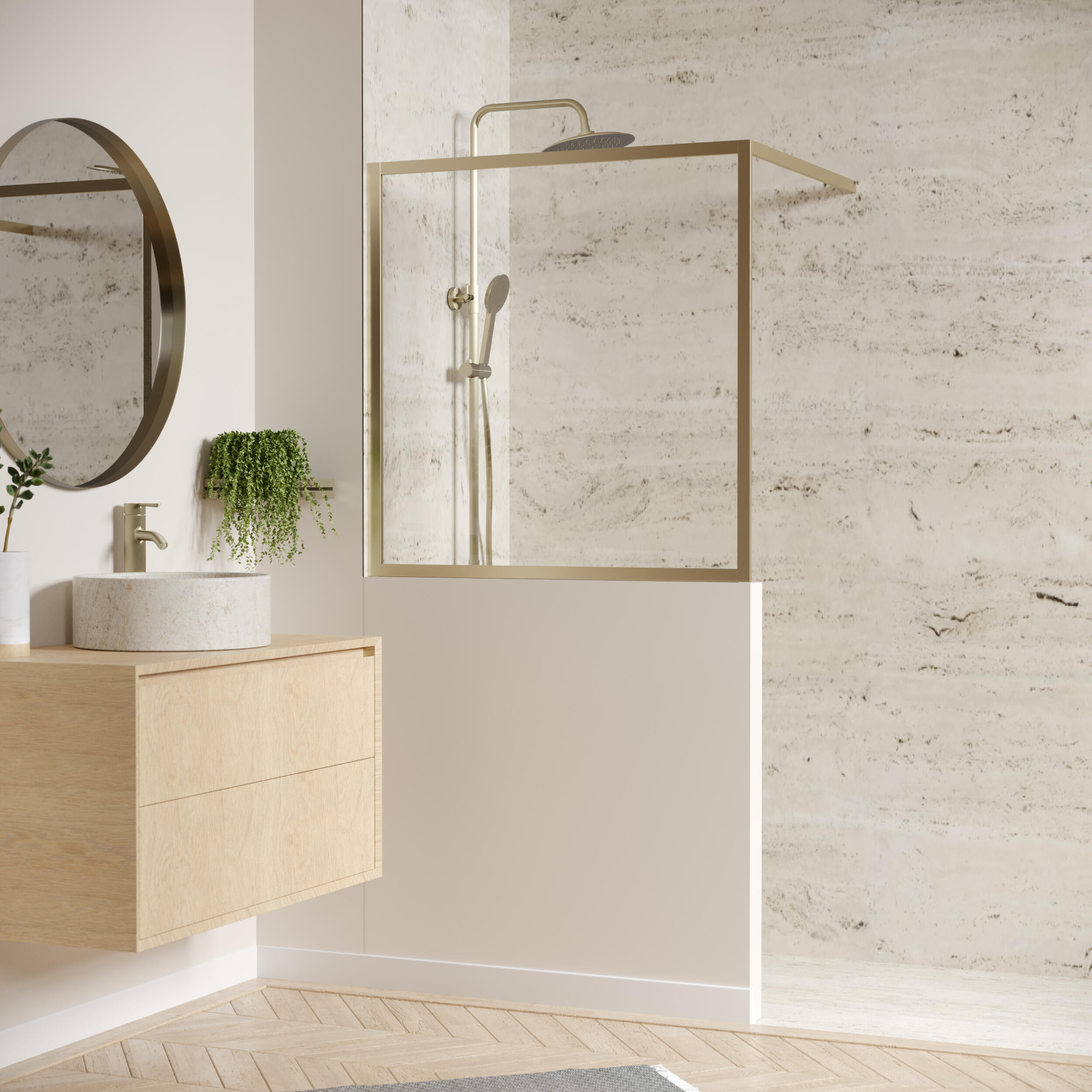 Pare-muret fixe transparent Doré, H.100 x l.100 cm Square | Leroy Merlin
