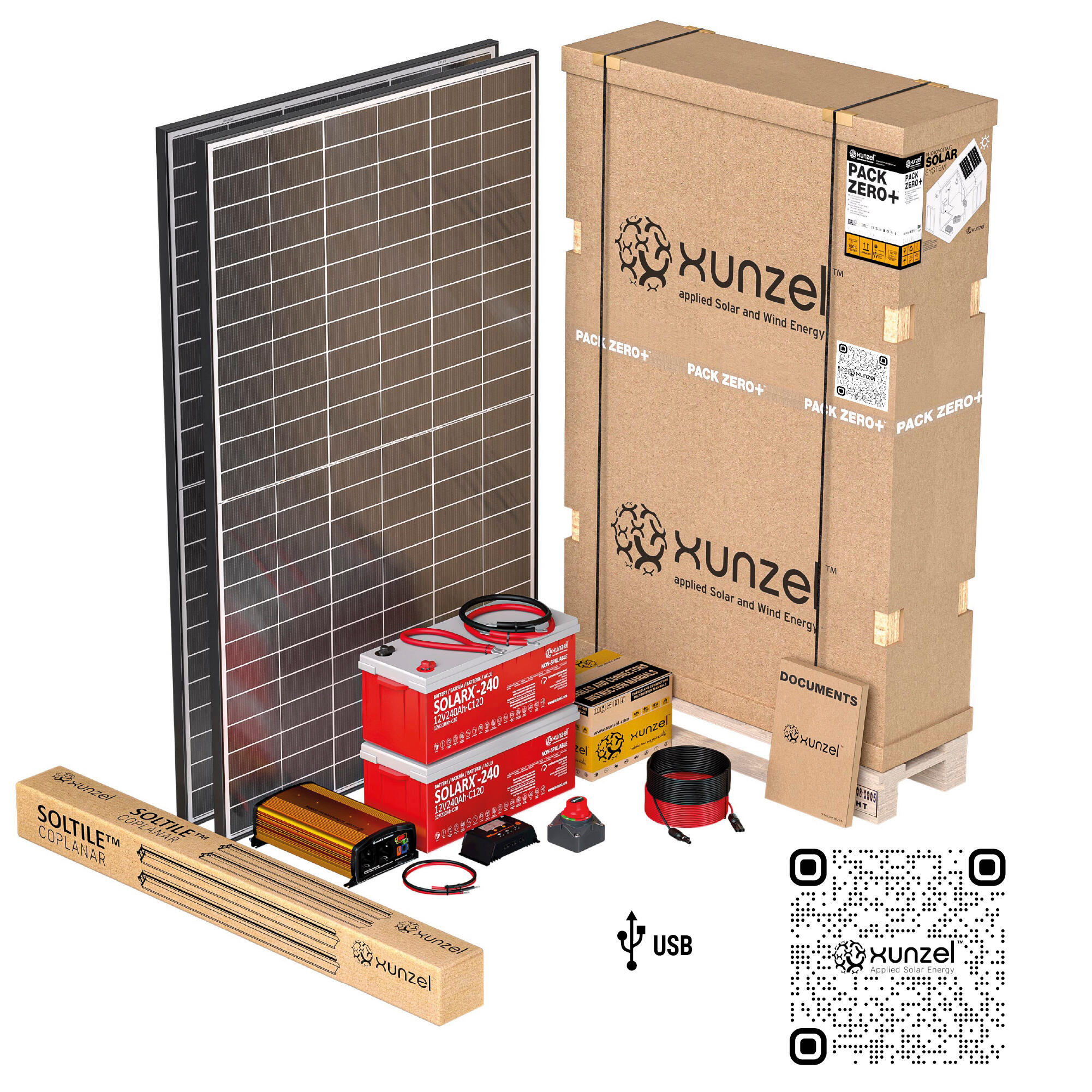 Kit Solar PACK ZERO+XUNZEL 1750XJ 5kWhd, batería 5,6kWh, inversor 2kW ...