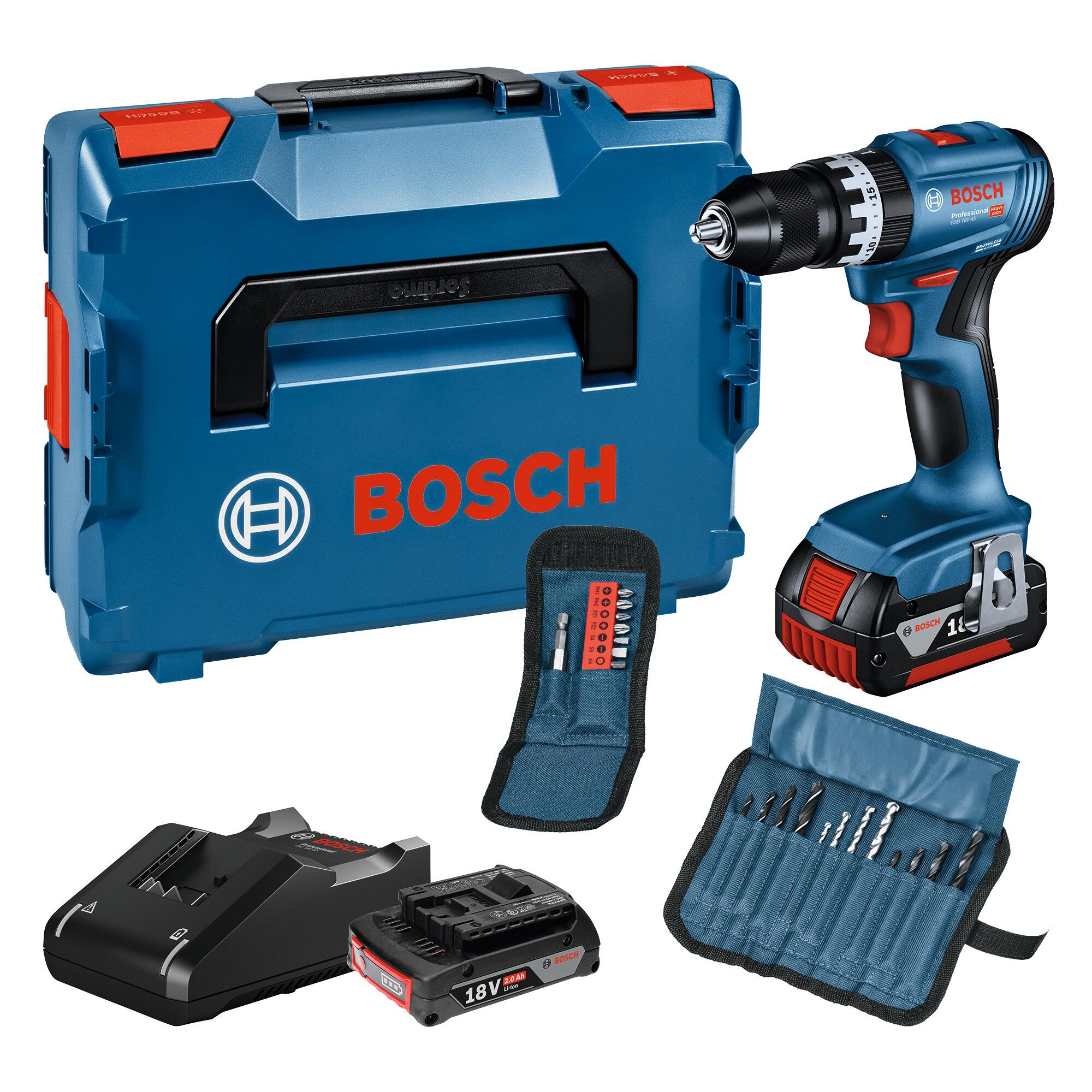 Trapano a percussione a batteria BOSCH PROFESSIONAL GSB , 4 Ah e 2 Ah ...