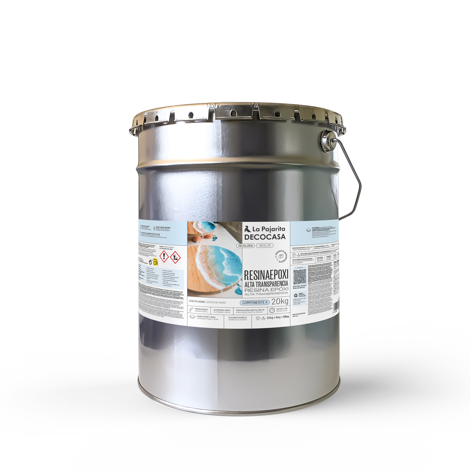 Resina epoxi alta transparencia componente A 20kg | Leroy Merlin