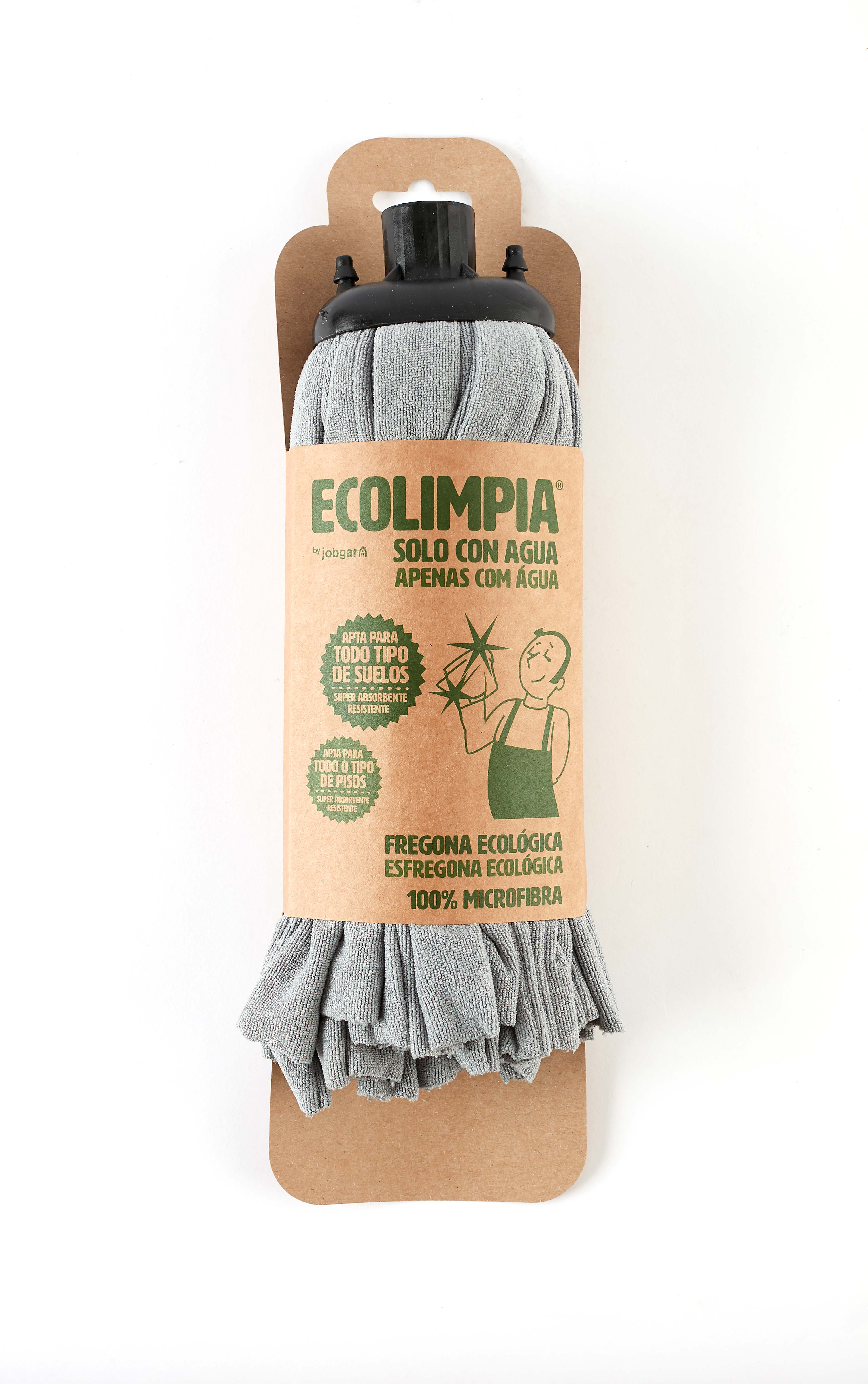 Fregona microfibra ecolimpia gris negro | Leroy Merlin