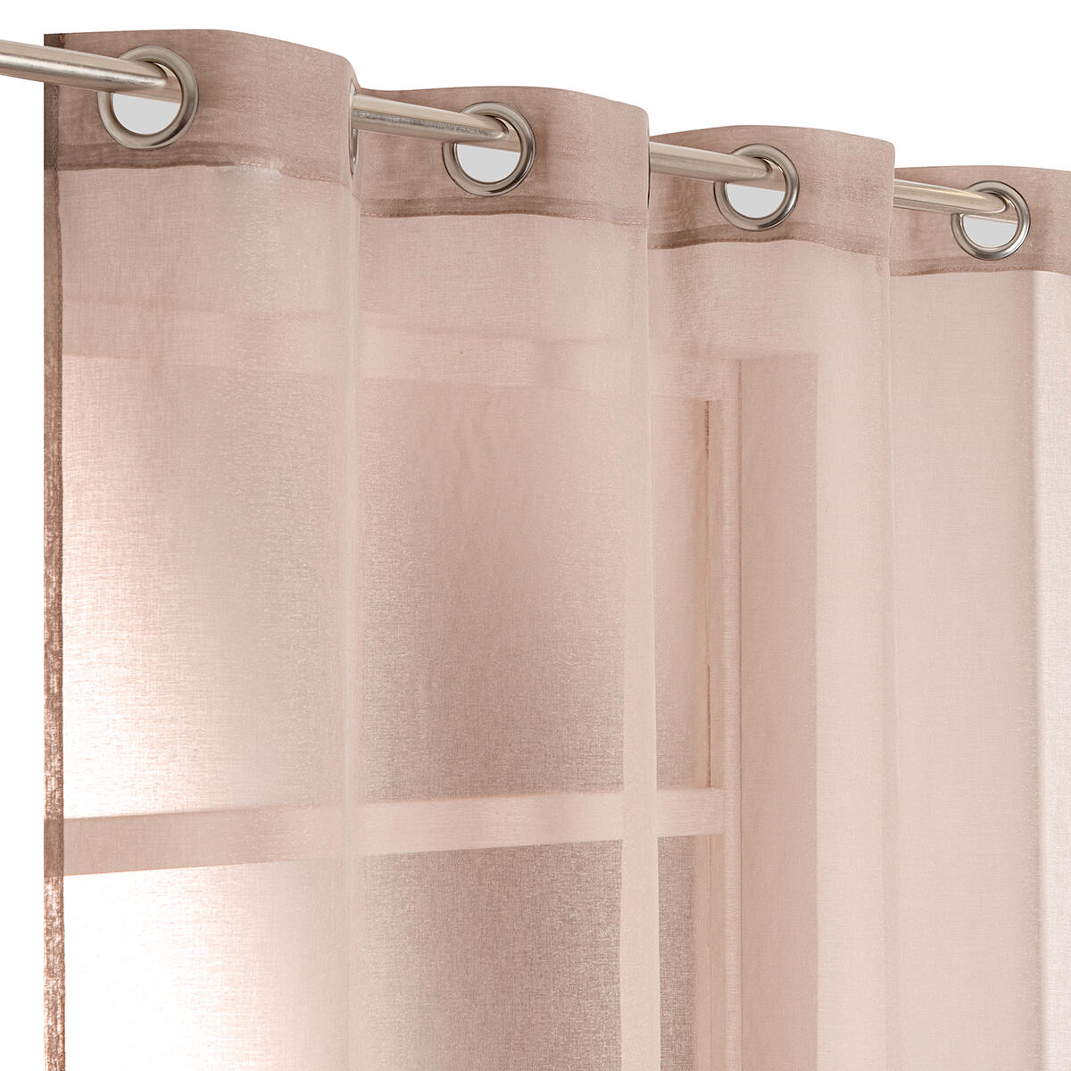 Voilage tamisant, Avel, rose H.240 x l.140 cm | Leroy Merlin