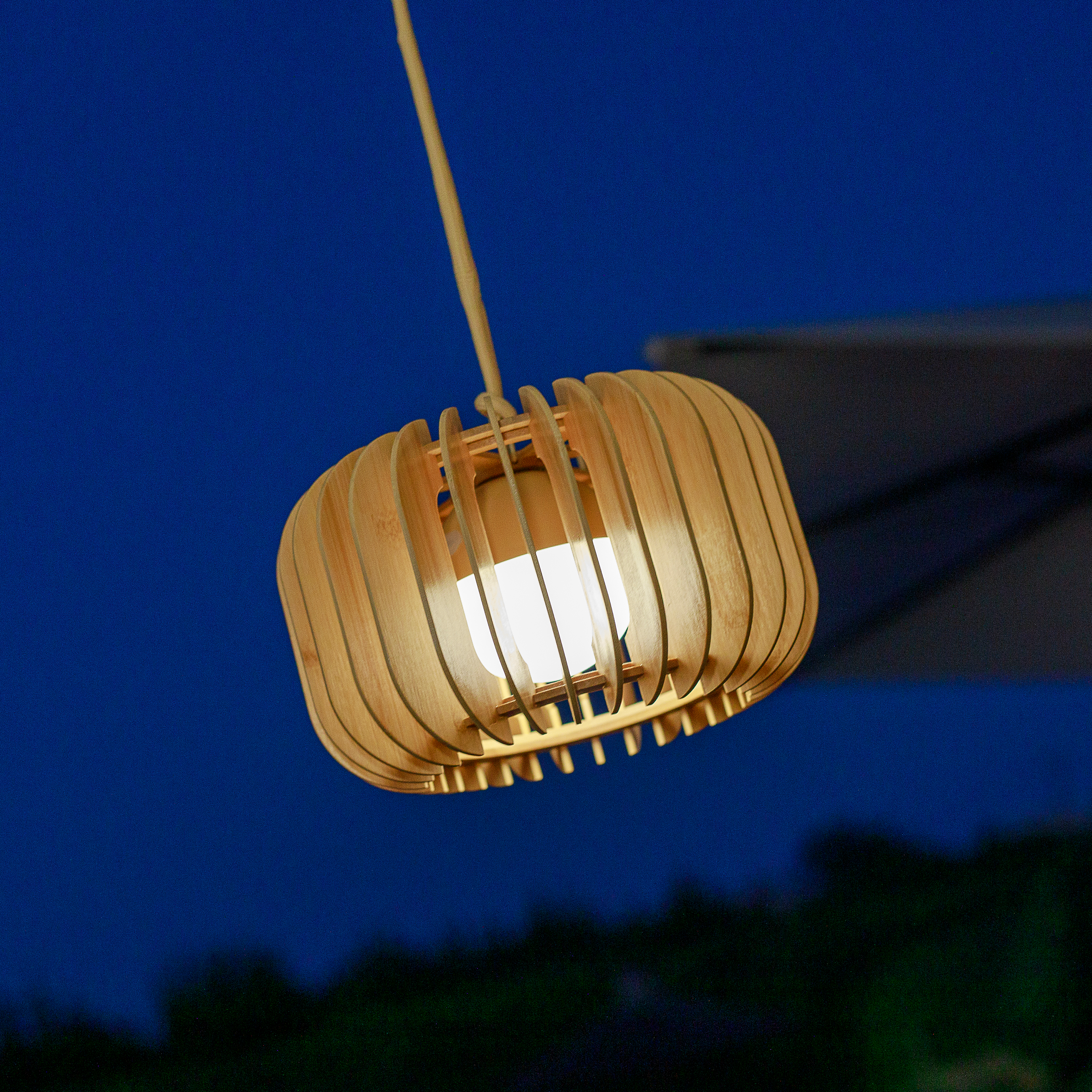 Lampadario LED design Lanoa beige Ø27cm, luce calda 1300 lumen, INSPIRE ...