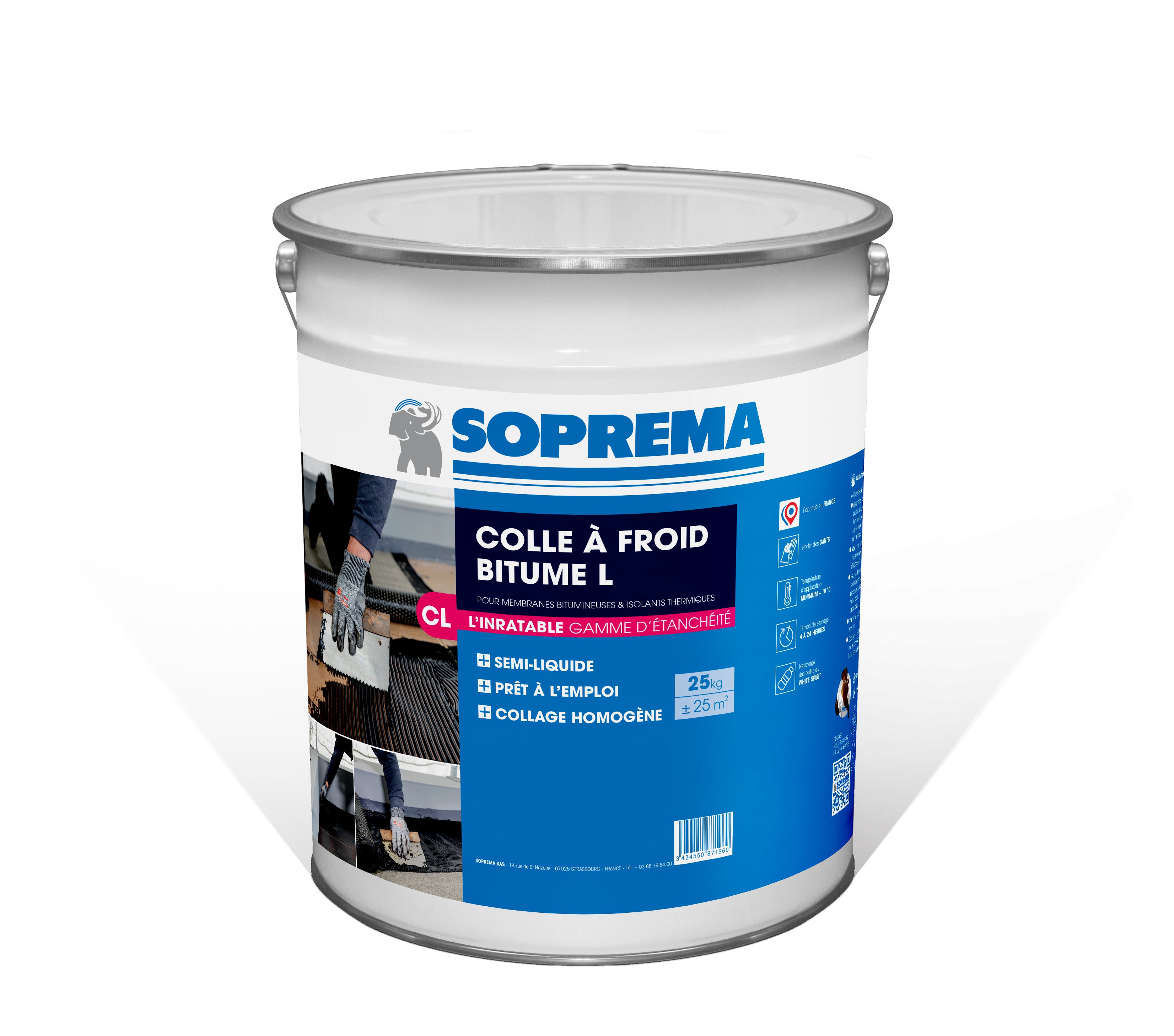Colle à froid bitume 25kg SOPREMA | Leroy Merlin