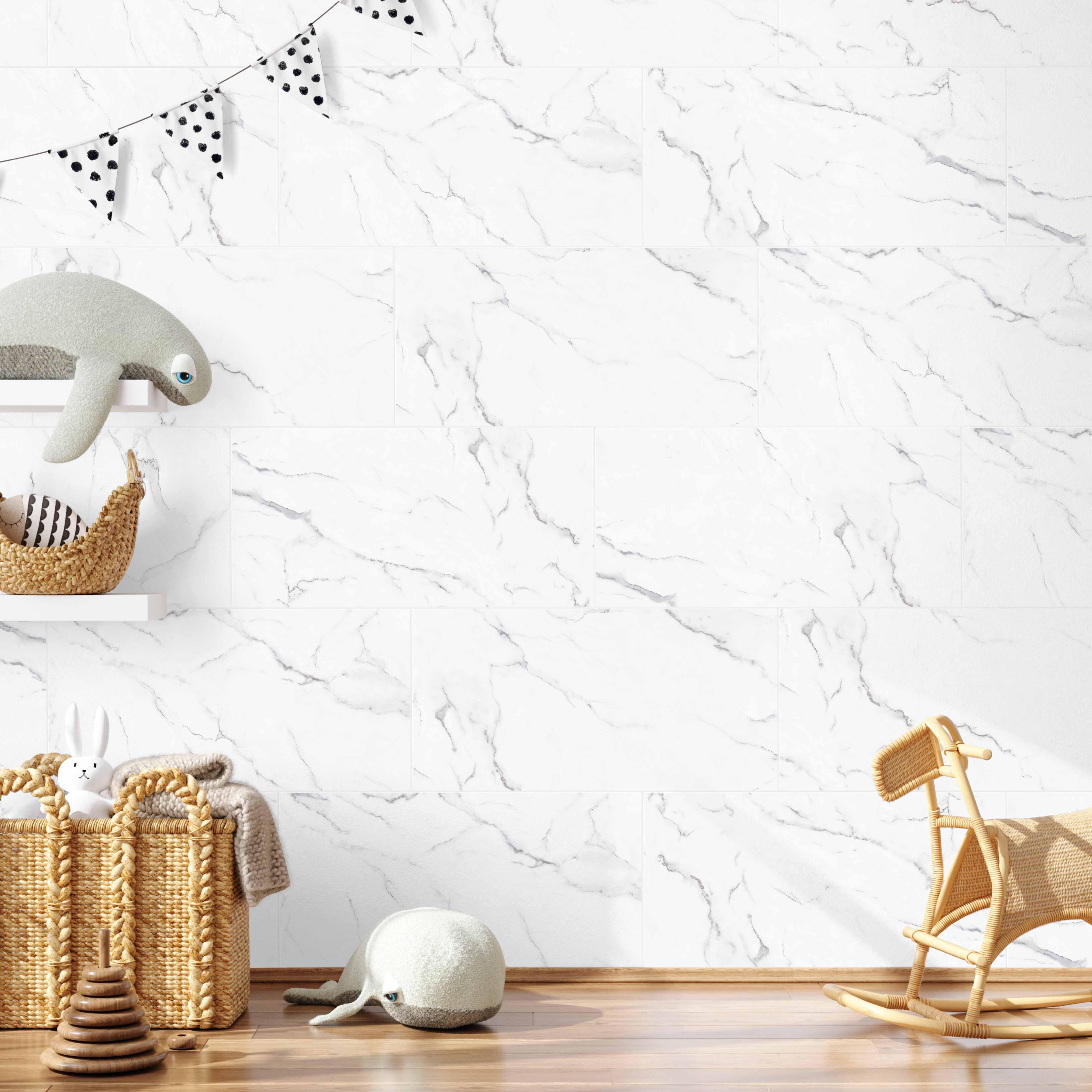 Revestimiento pared partículas minerales Decor Dreams Trevore blanco 30 ...