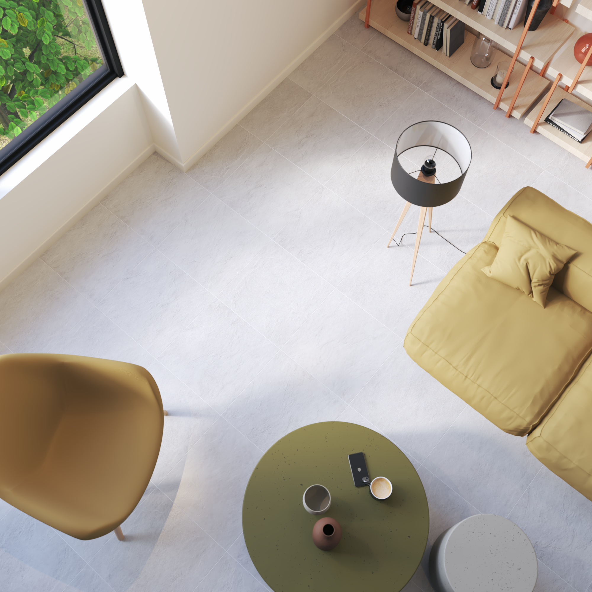 Carrelage sol intérieur / mur intérieur effet béton gris clair Shala l ...