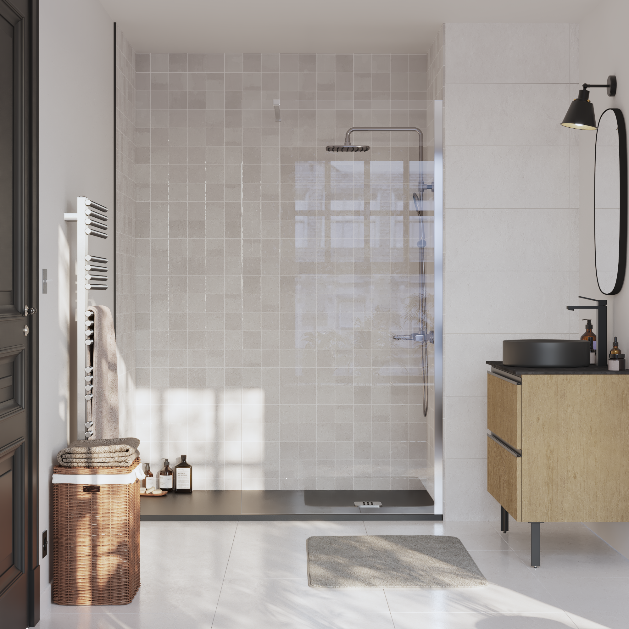 Carrelage sol effet béton gris clair Shala 30.4 x L.60.8 cm ARTENS ...