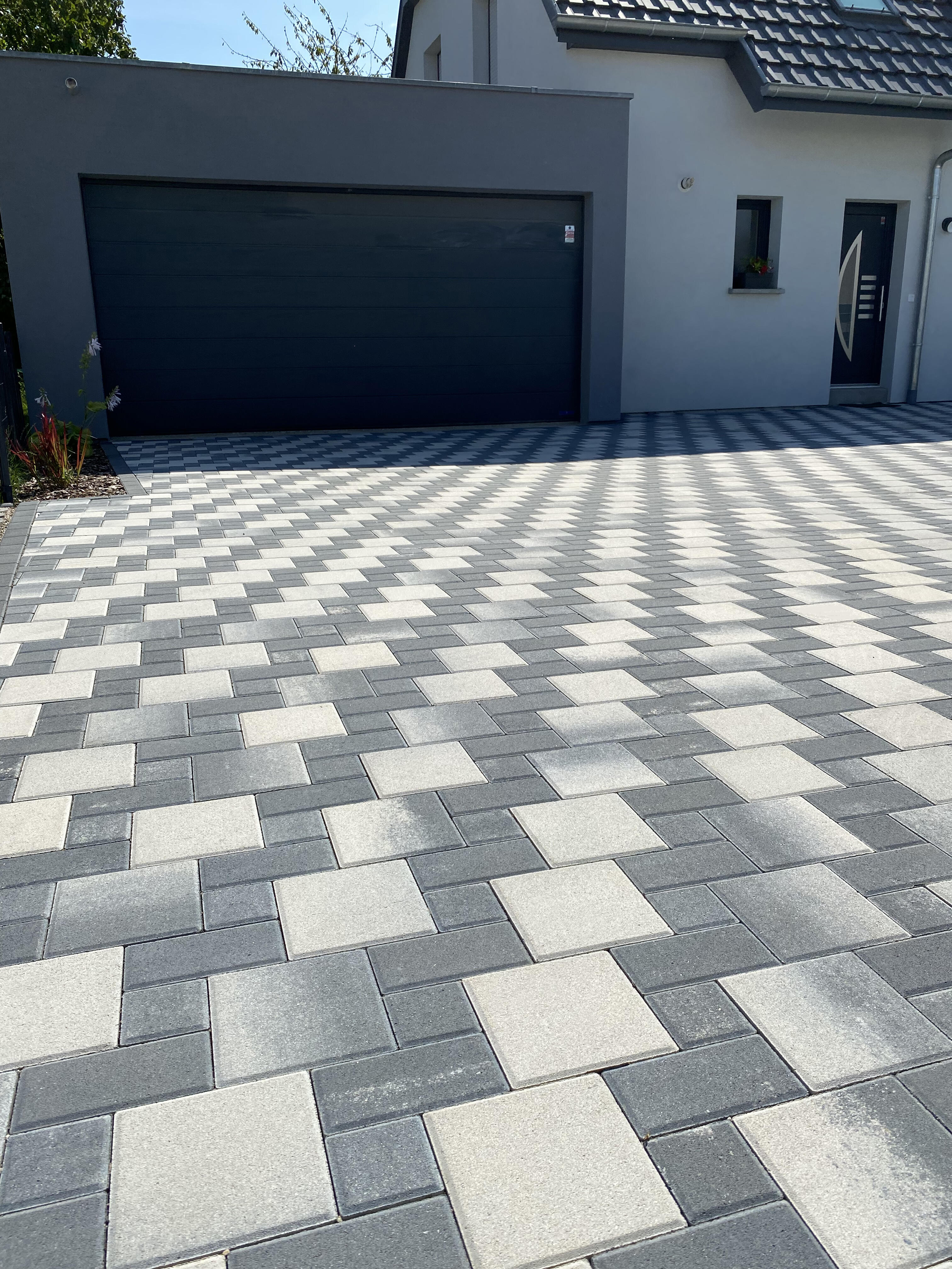 Pavé béton, flamme noir / blanc , L.10 cm x l.10 cm x Ep.60 mm | Leroy ...