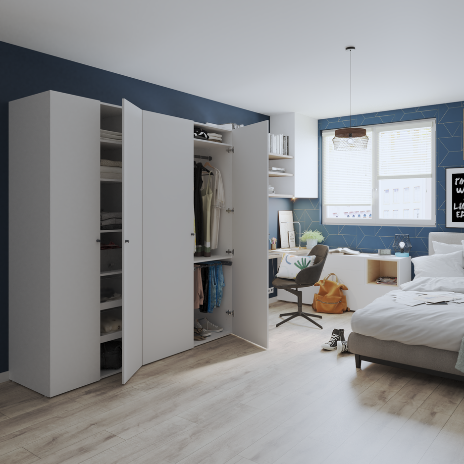 Un dressing blanc simplissime dans la chambre | Leroy Merlin