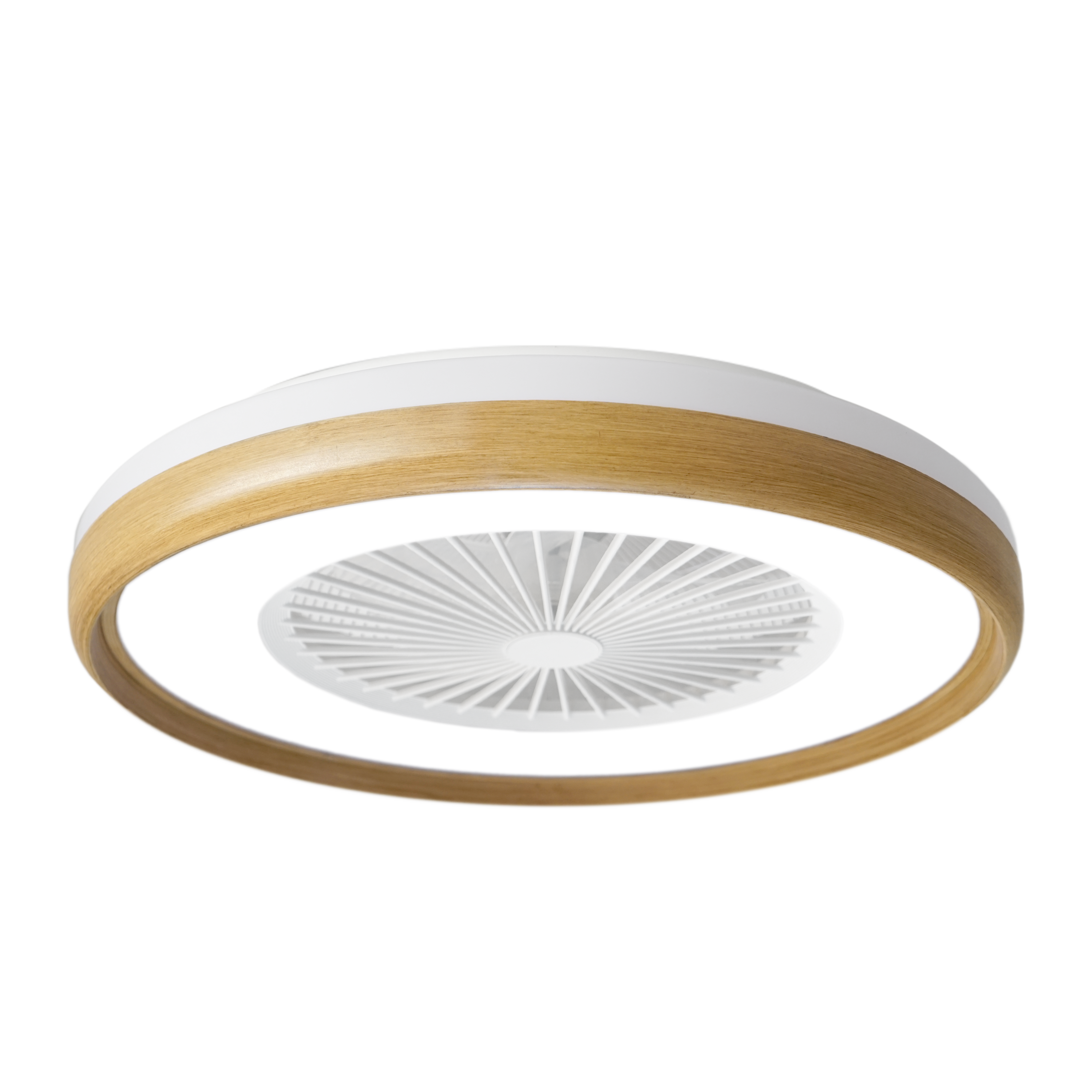 Ventilador de techo con luz motor DC INSPIRE Cambil beige | Leroy Merlin
