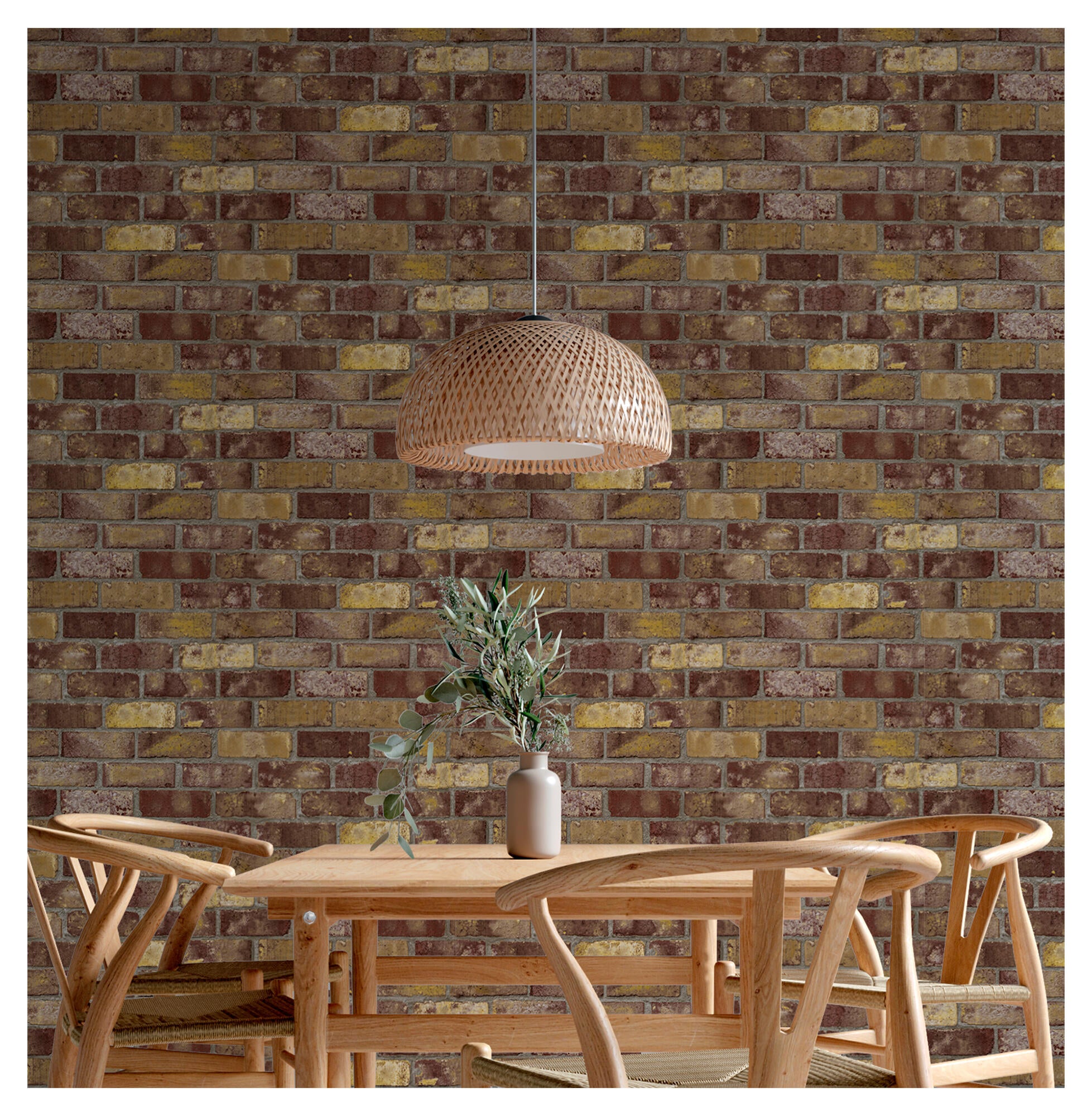 Papel pintado papel Ladrillo 6658 amarillo | Leroy Merlin