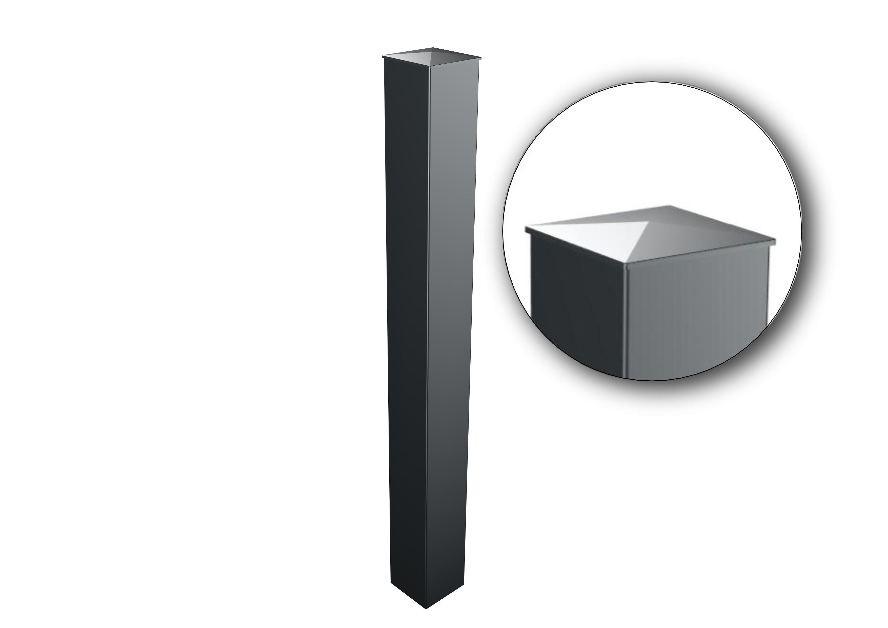 Poteau à sceller aluminium gris 7016 ROY 15x15x245cm | Leroy Merlin