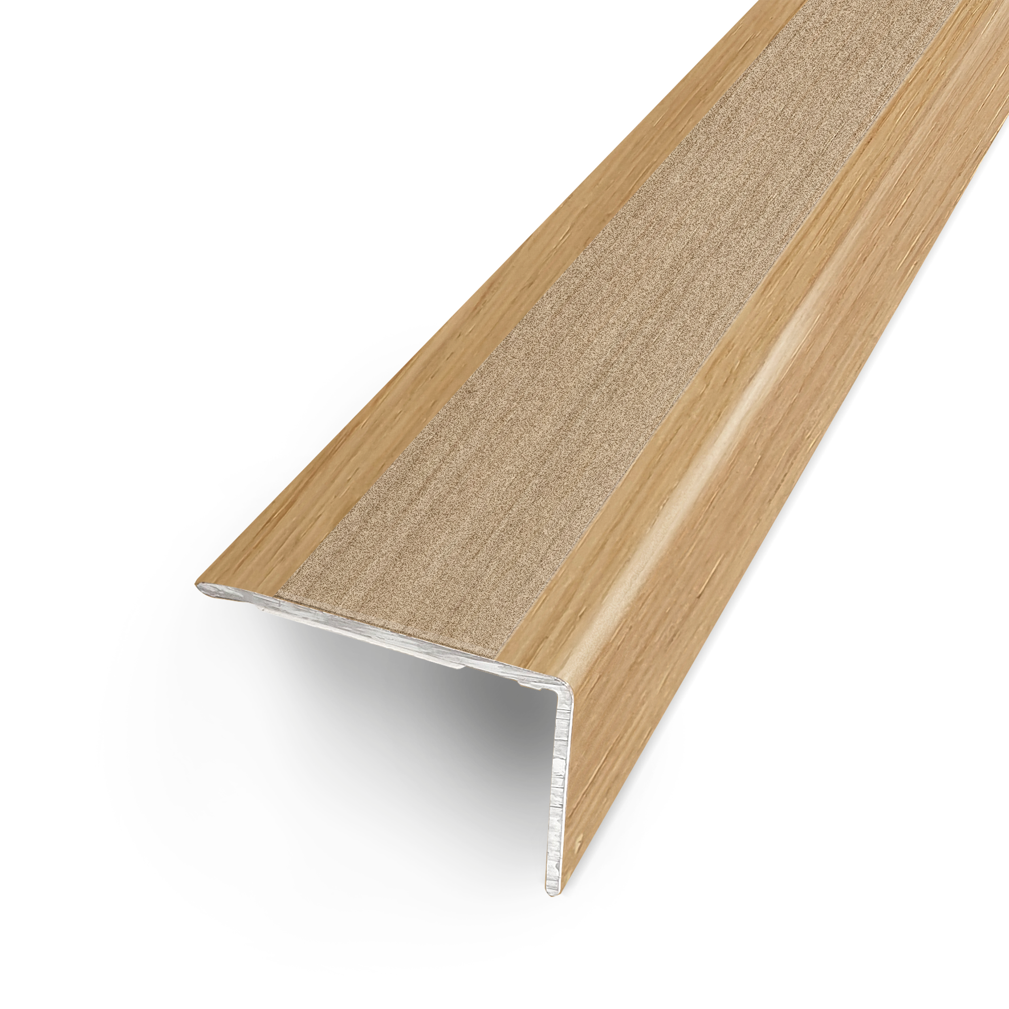 Nez de marche alu plaqué chêne clair auto-adhésif, l.3.5 cm x L.95 cm ...