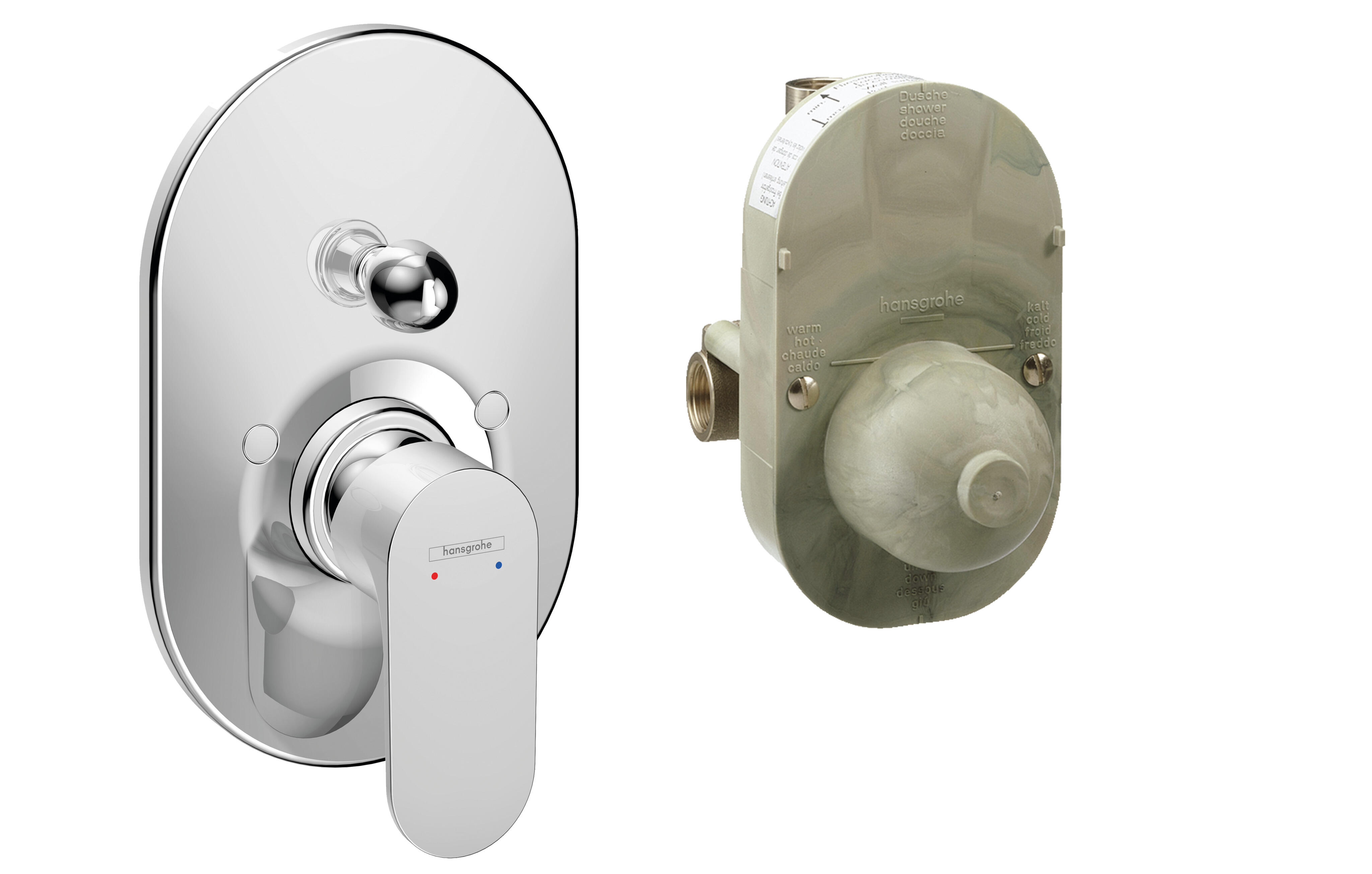 Rubinetto per doccia monocomando Stamis cromo lucido HANSGROHE | Leroy ...