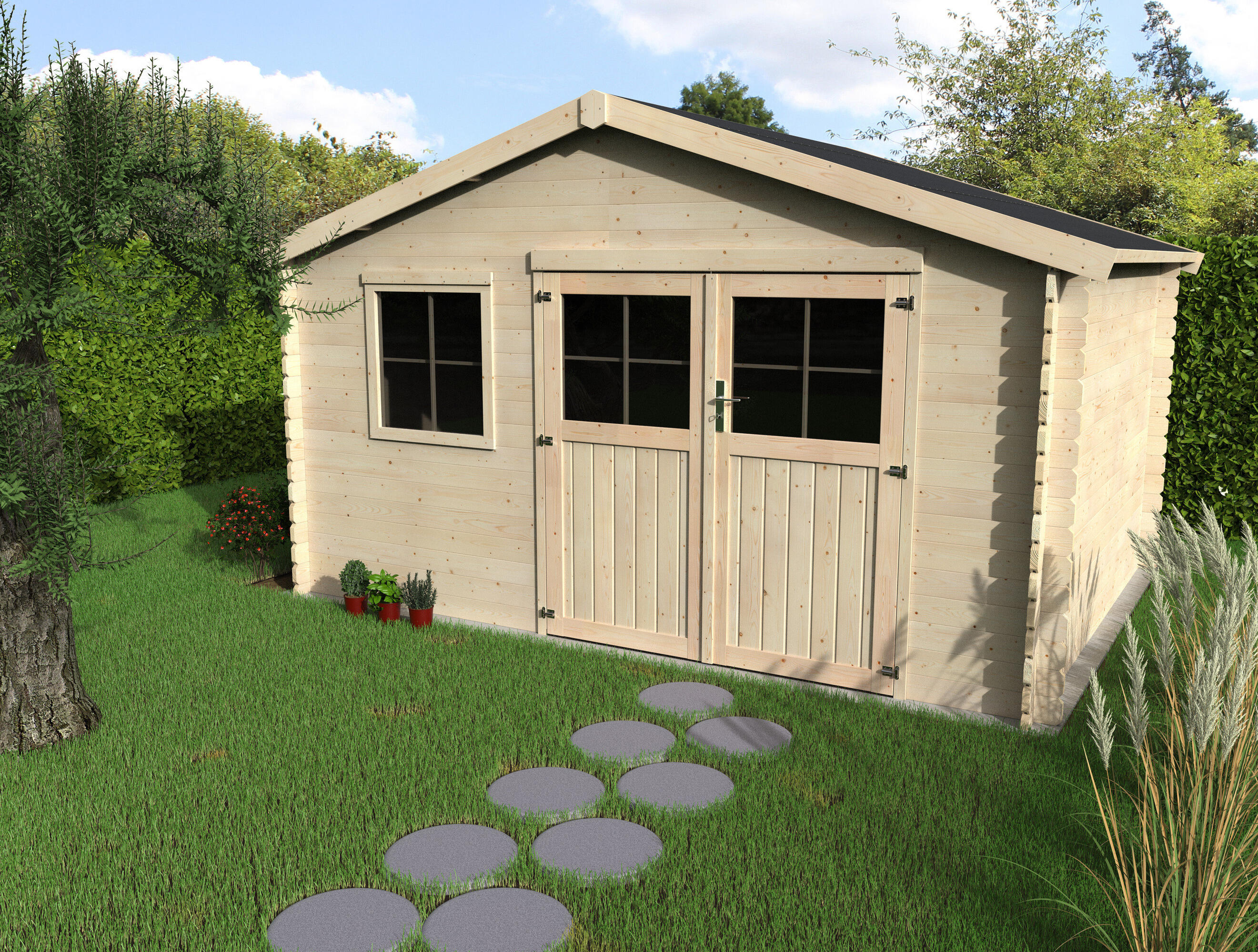 Casetta da giardino DECOR ET JARDIN in legno Boreal con porta doppio ...