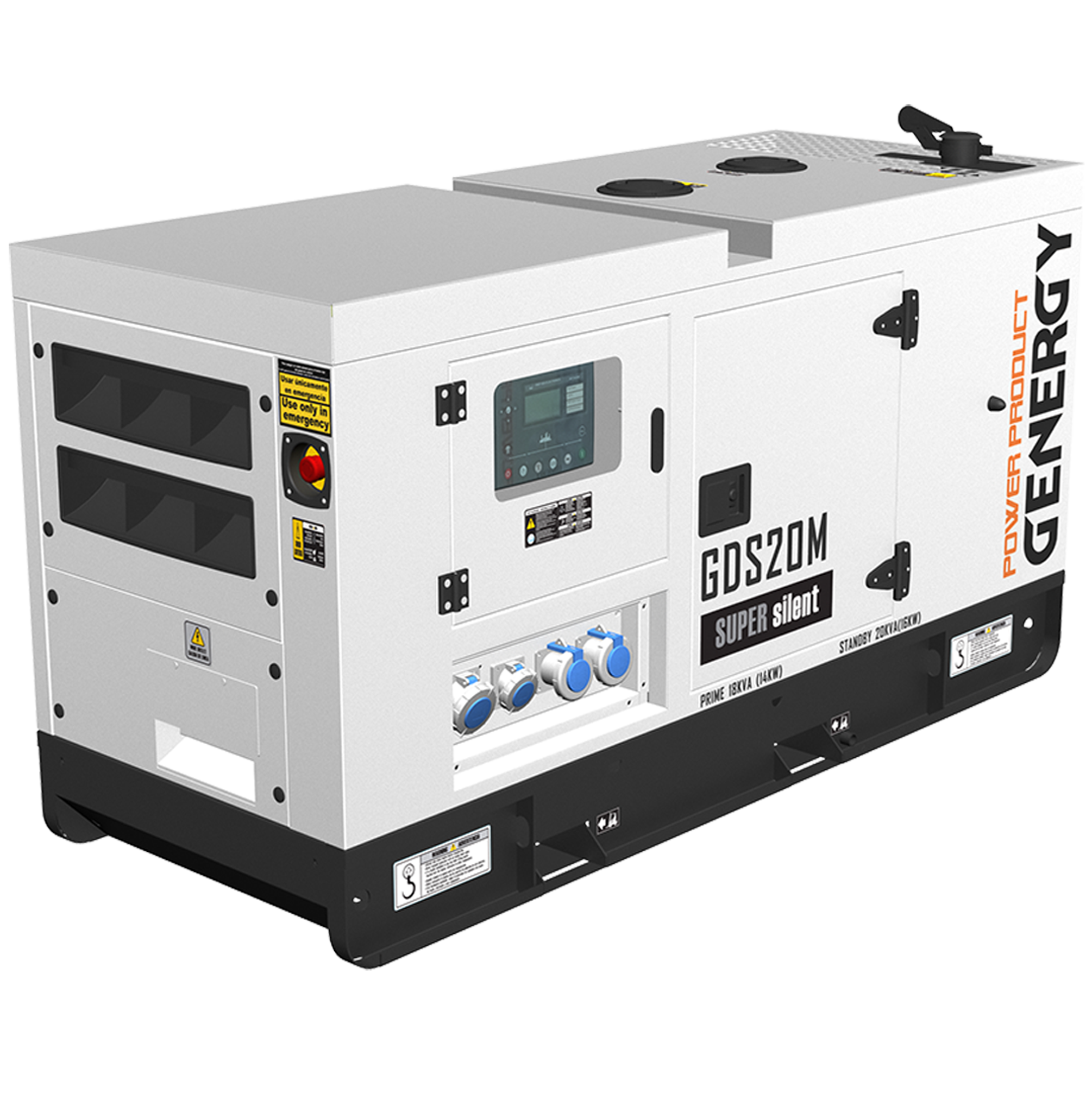 Grupo electrógeno diesel GENERGY GDS20M, 230V, PRP 14400w LPT 16000W ...