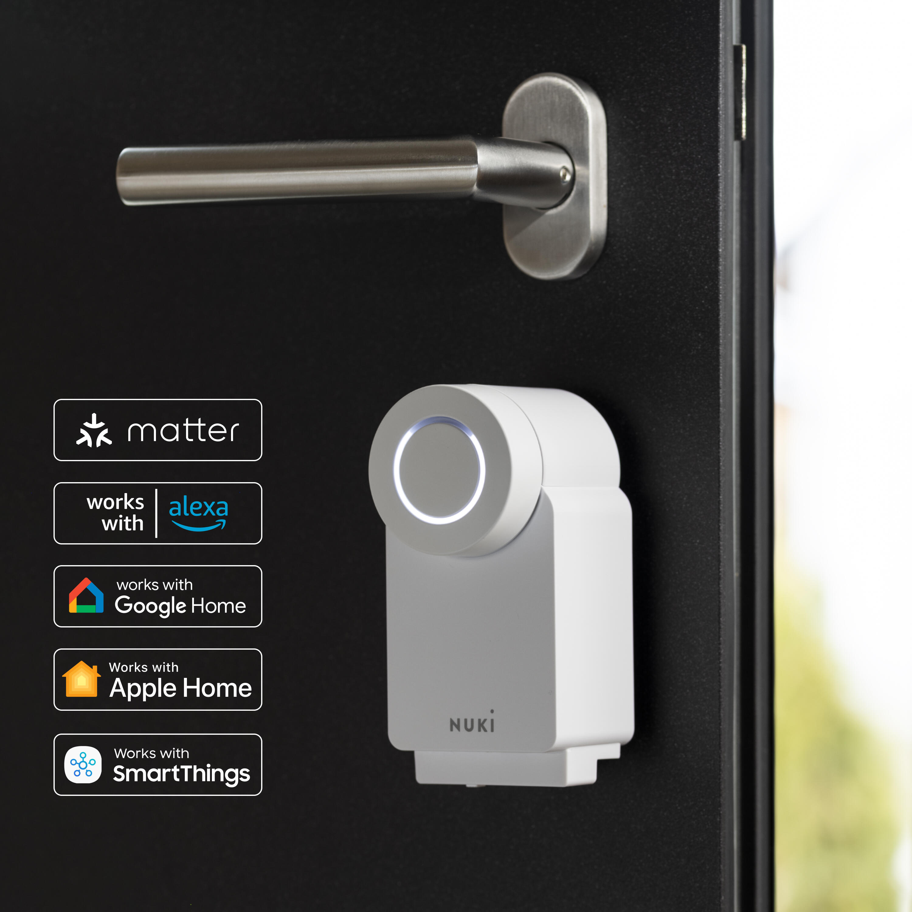 Cerradura inteligente Nuki Smart Lock (4.ª generación) en color blanco | Leroy Merlin