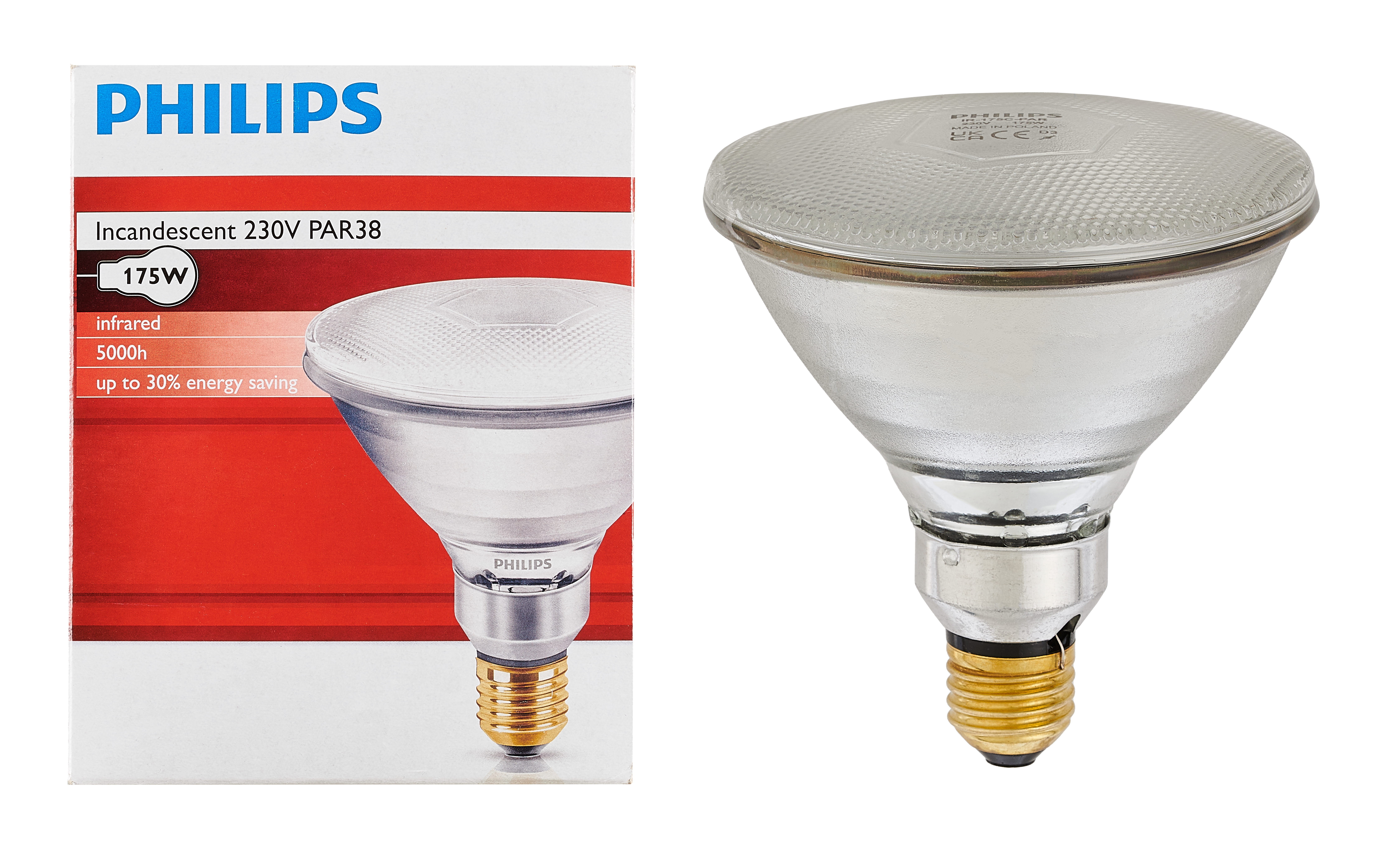 Żarówka PAR38 IR szkło Przezroczysty PHILIPS - Leroy Merlin