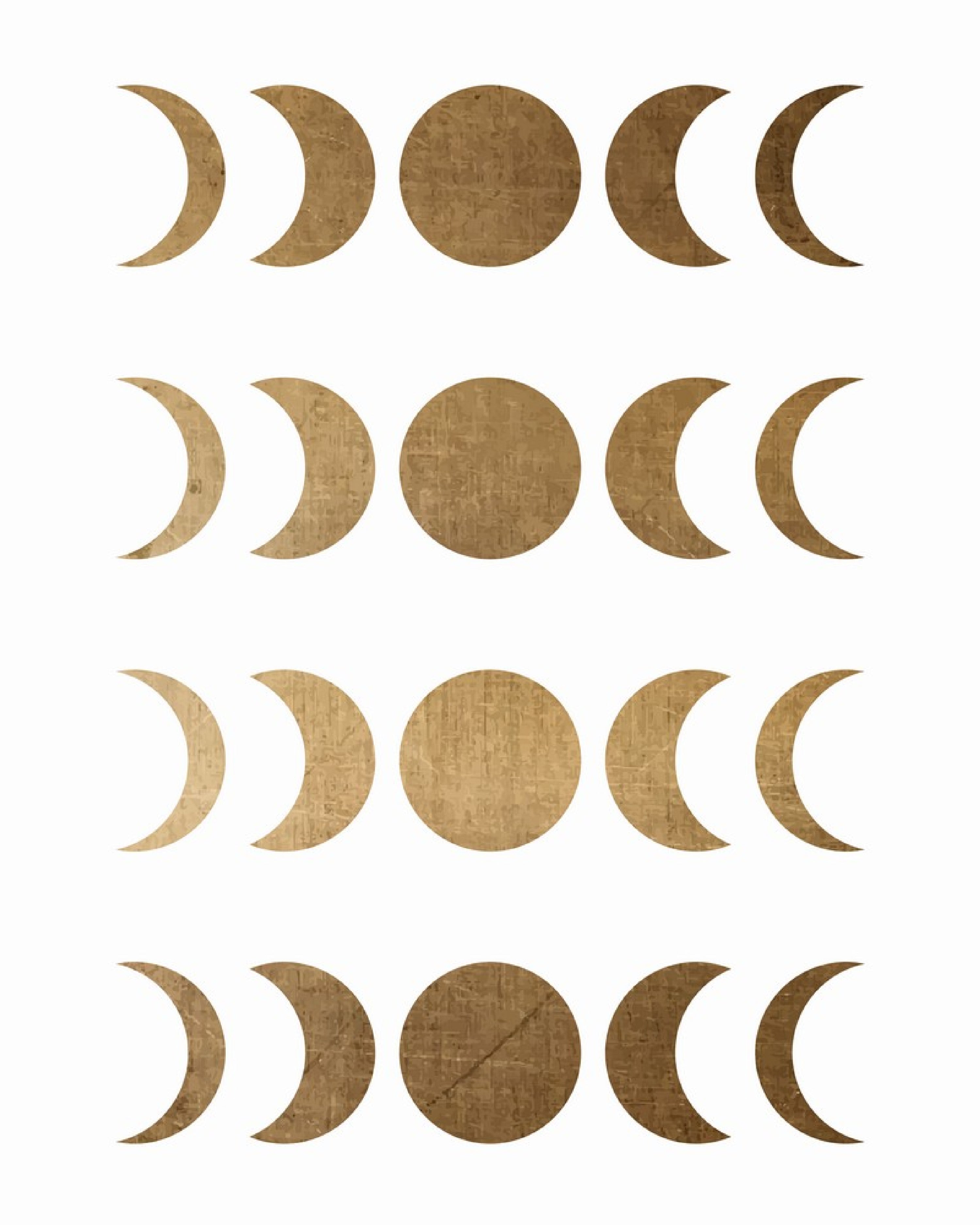 Affiche Gold moon, blanc, doré EDITIONS BRAUN l.40 x H.50 cm | Leroy Merlin